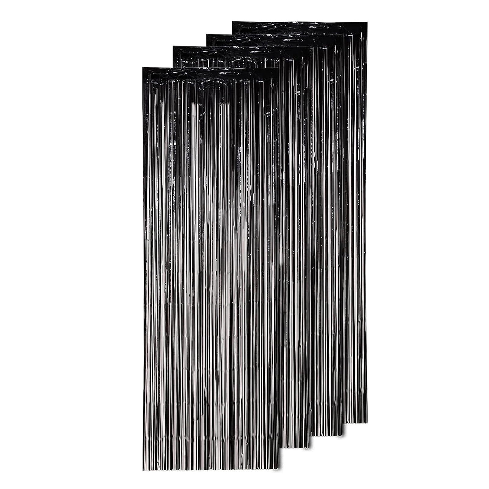 Warkul 4Pcs Rain Curtain Lightweight Reusable Shiny Fringe Backdrop ...