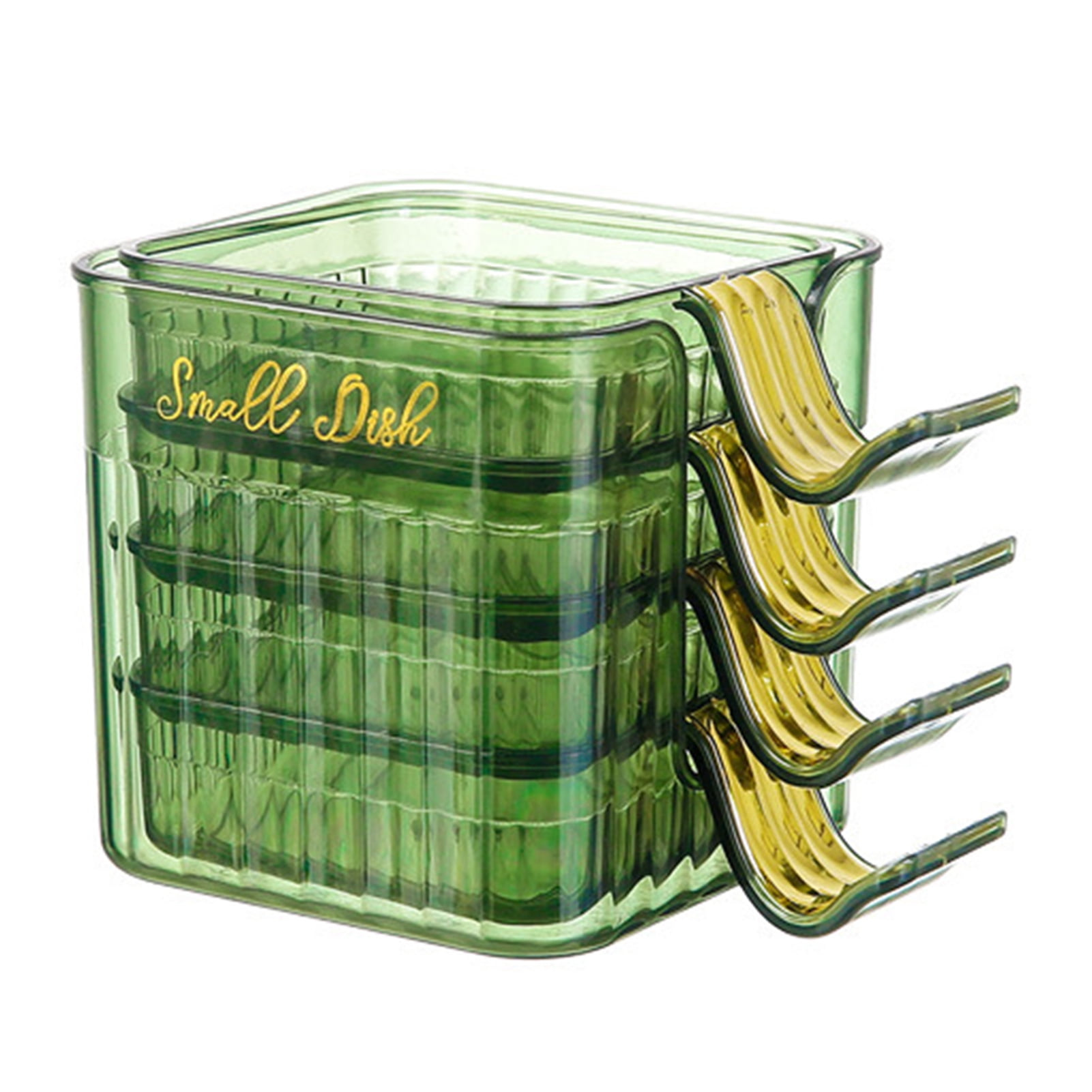 Warkul 4Pcs Sauce Dish with Storage Can Stackable Food Grade PET Curved ...