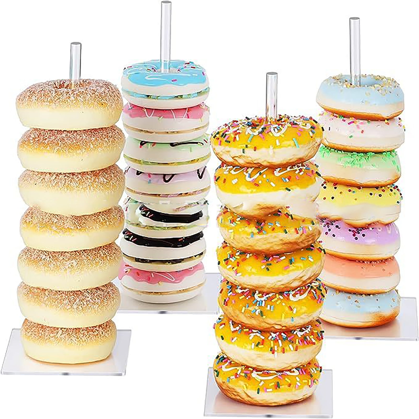 Warkul 5 Pcs Donut Stand Acrylic Donut Bagel Tower Stand Donut Display ...