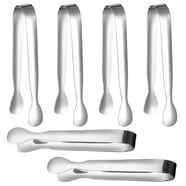 ReaNea Silver Stainless Steel Mini Serving Tongs Set of 6 for Party ...