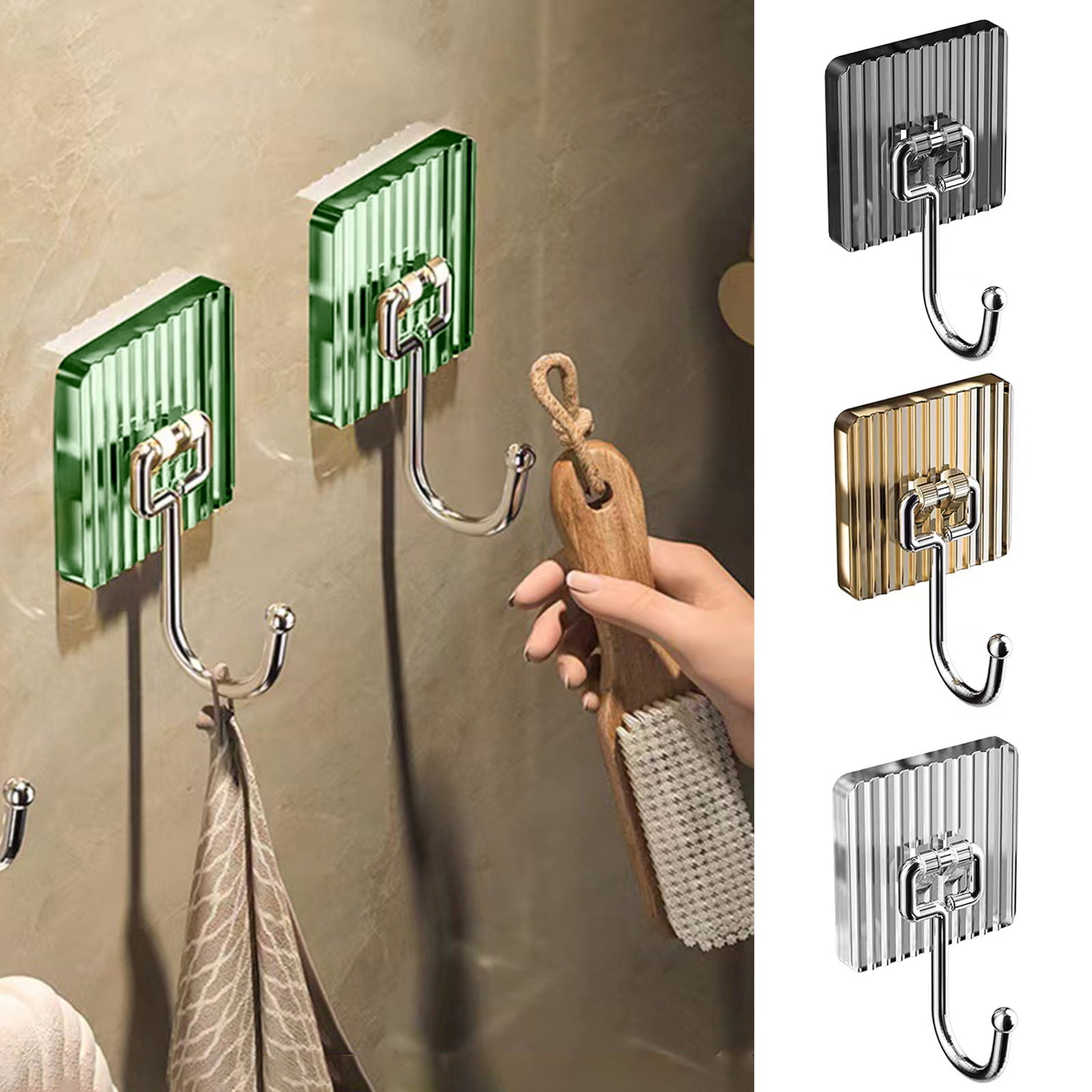 Warkul 8Pcs Adhesive Hooks for Hanging Heavy Duty Wall Hooks Waterproof ...