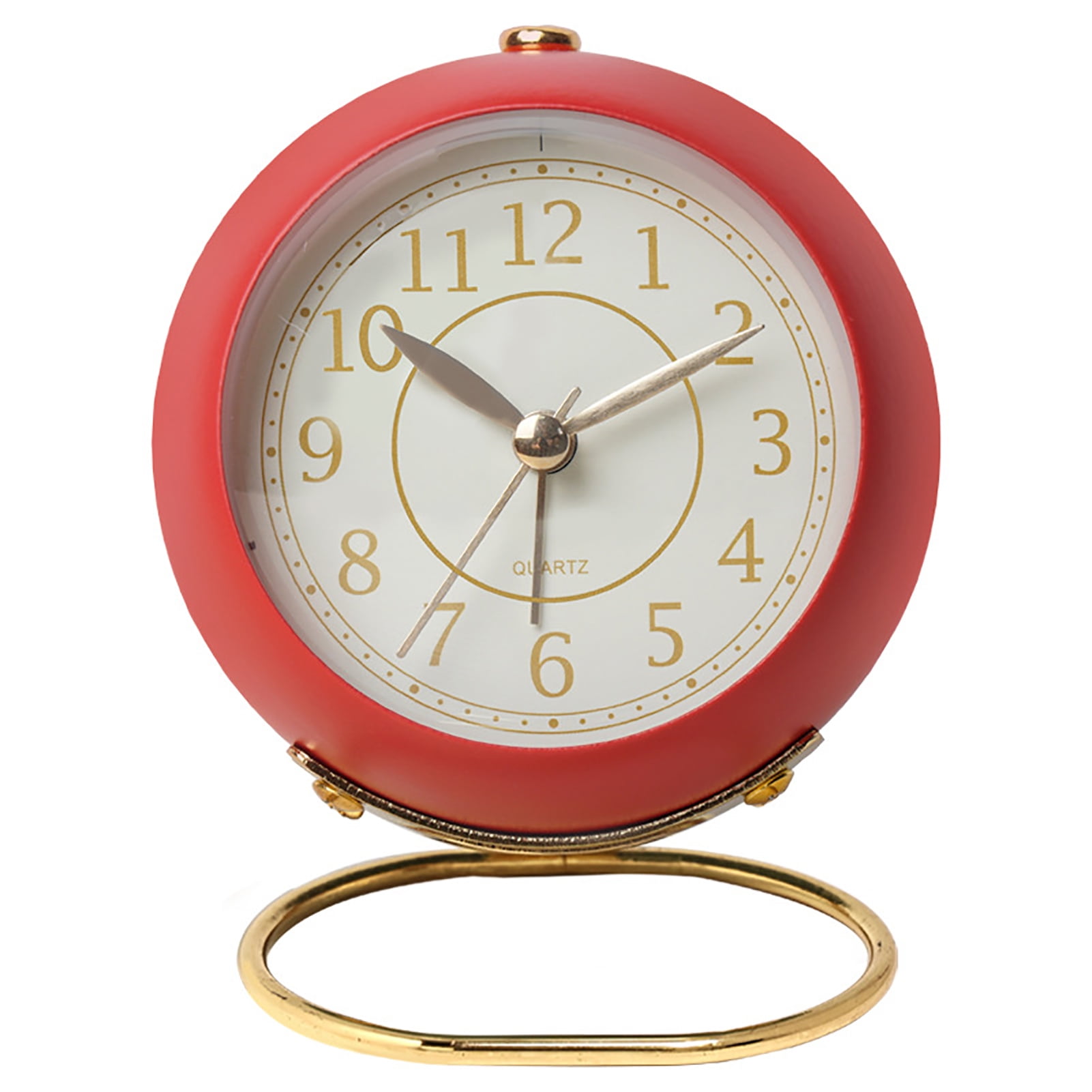 Warkul Analog Alarm Clock with LED Light Non-Ticking Battery Operated ...