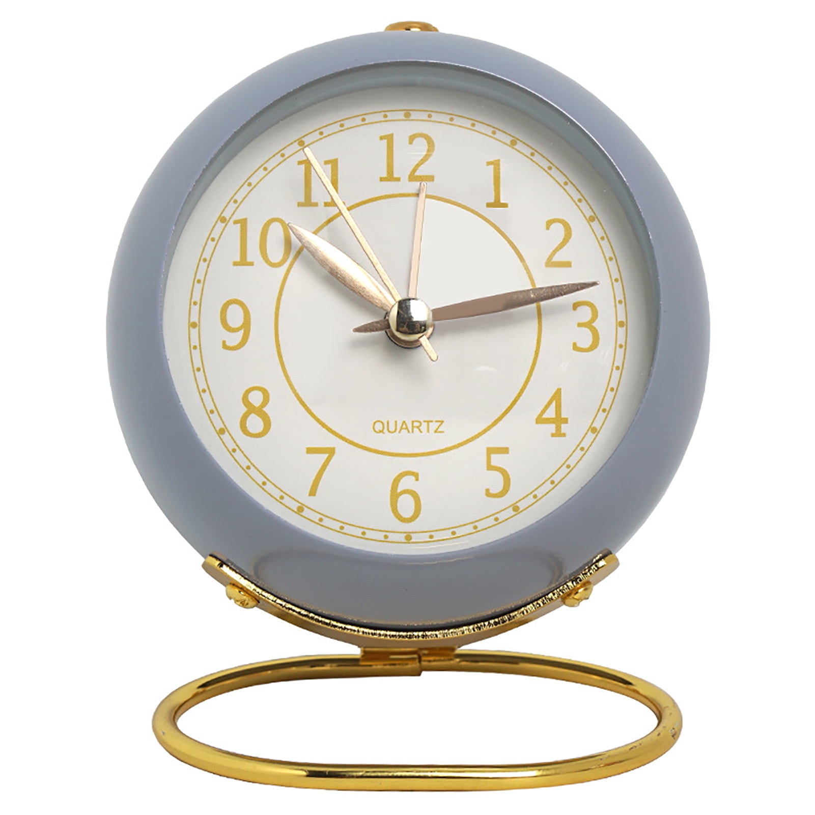 Warkul Analog Alarm Clock with LED Light Non-Ticking Battery Operated ...