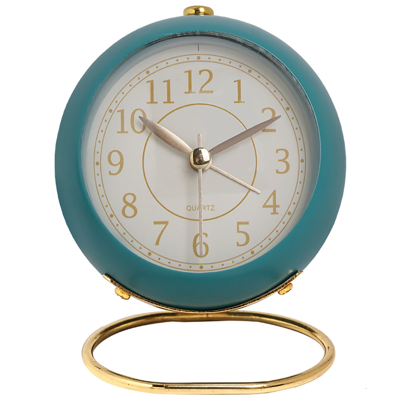 Warkul Analog Alarm Clock with LED Light Non-Ticking Battery Operated ...