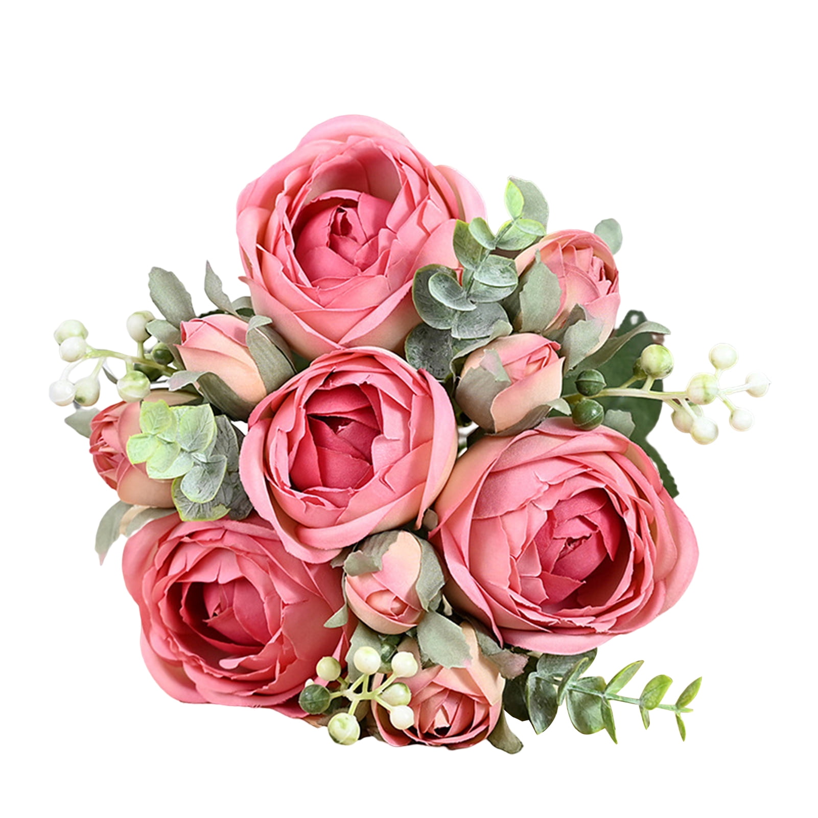 Warkul Artificial Fake Flowers Decor, Artificial Rose Bouquet 10 Heads ...
