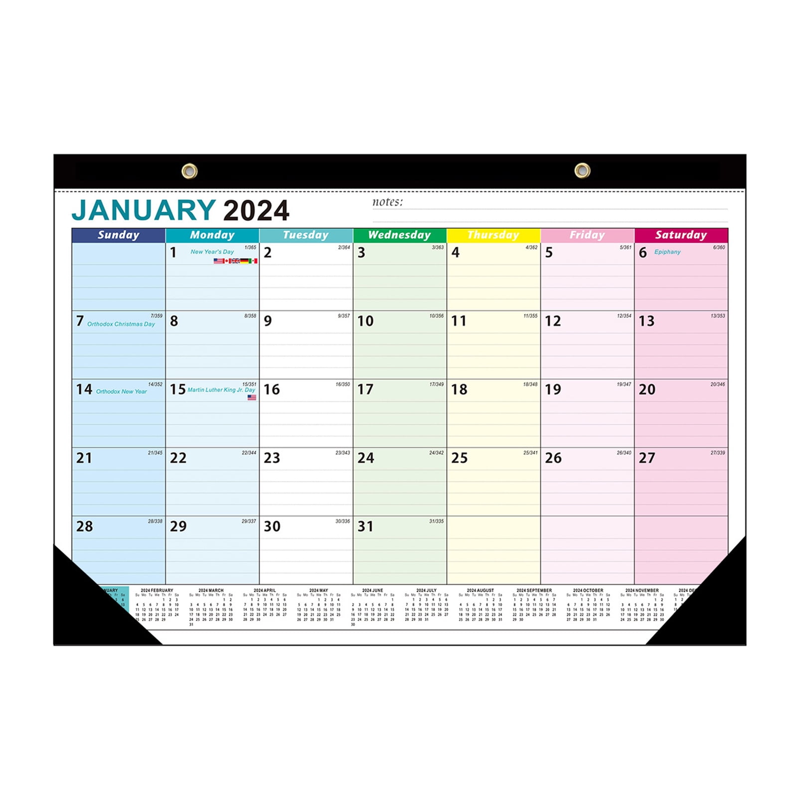 Warkul Calendar 2024-2025 Multifunctional English Calendar Beautiful ...