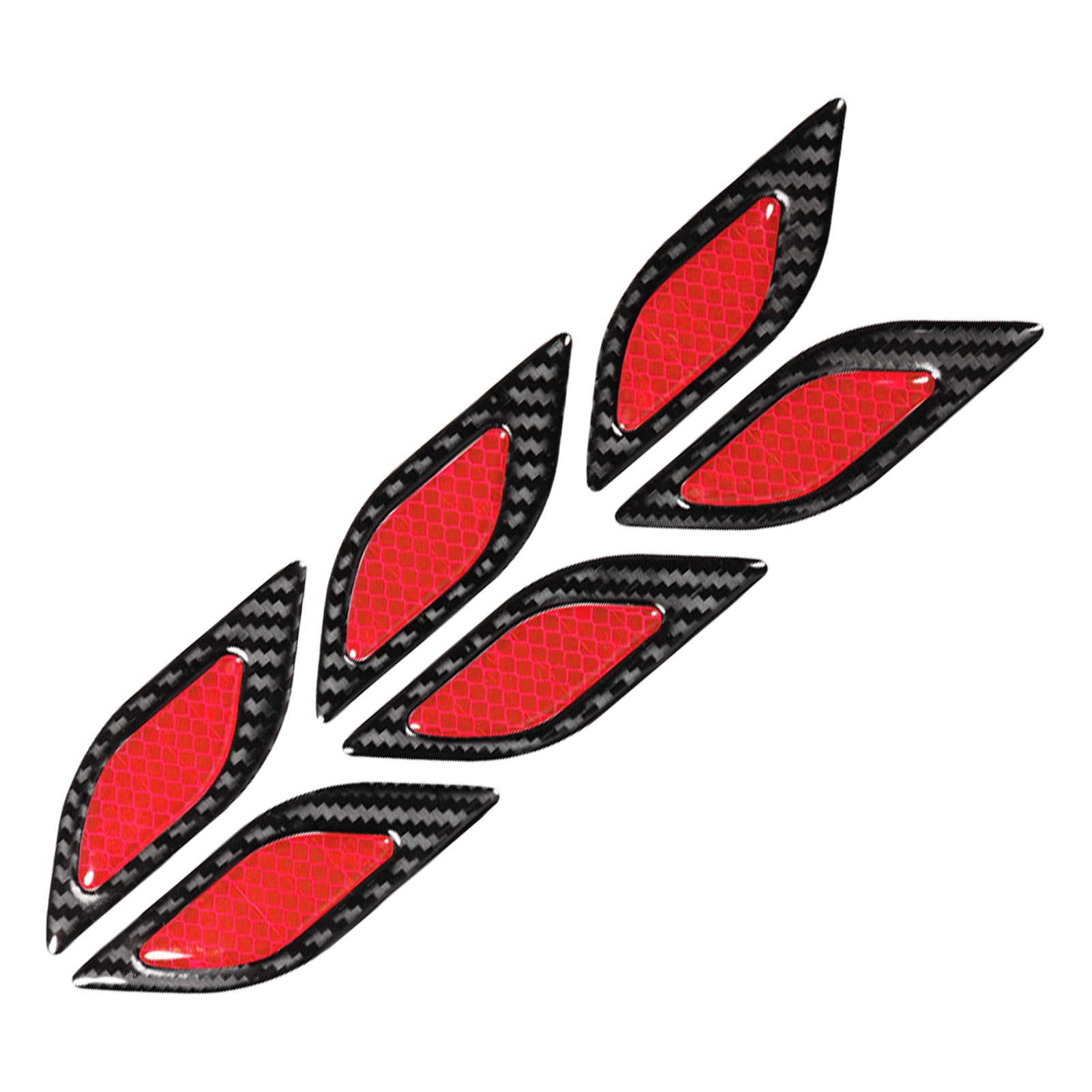 Warkul Carbon Fiber 3D Car Safety Warning Sticker Tape - 6Pcs Anti ...