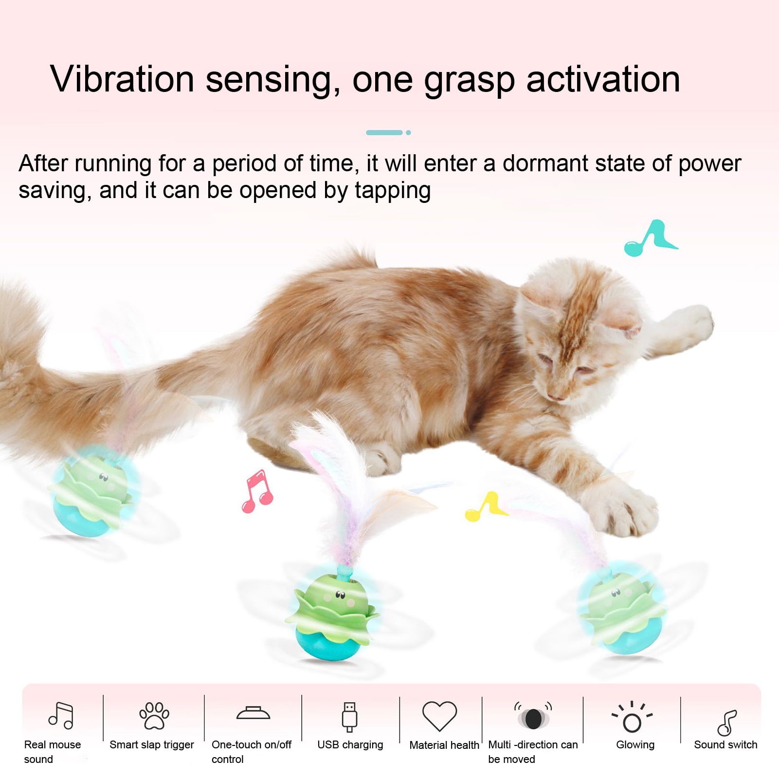 Warkul Cat Teasing Toy Interactive Cat Toy with LED Light Motion ...