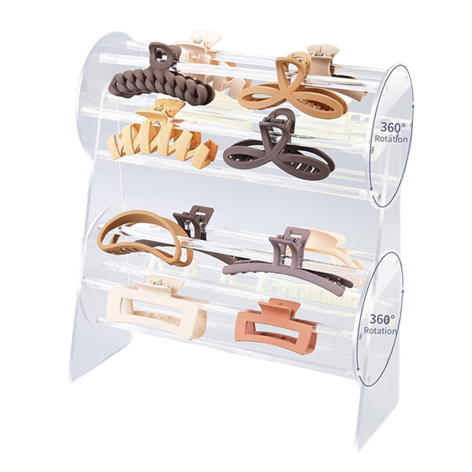 Warkul Clear Claw Clip Organizer Hair Claw Holder 360-Degree Rotating ...