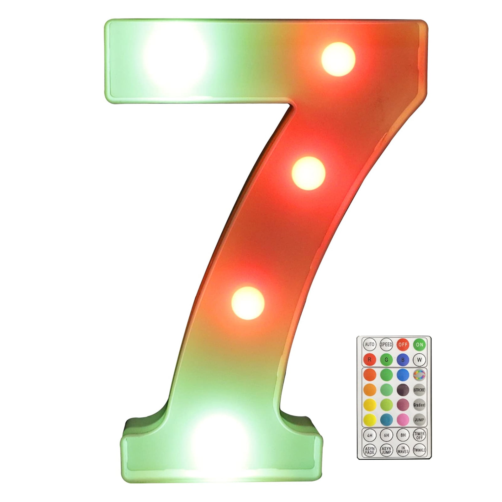 Warkul Colorful LED Number Lights with Remote - 4 Flashing Modes, 16 ...