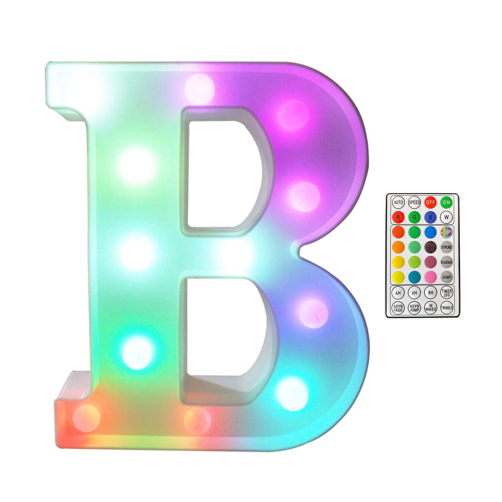Warkul Colourful LED Letter Lights with Remote - 4 Flashing Modes, Easy ...