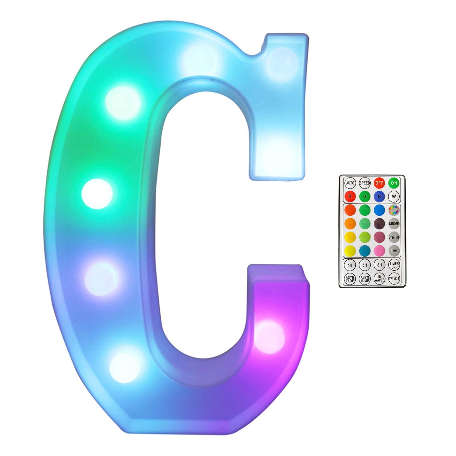 Warkul Colourful LED Letter Lights with Remote - 4 Flashing Modes, Easy ...