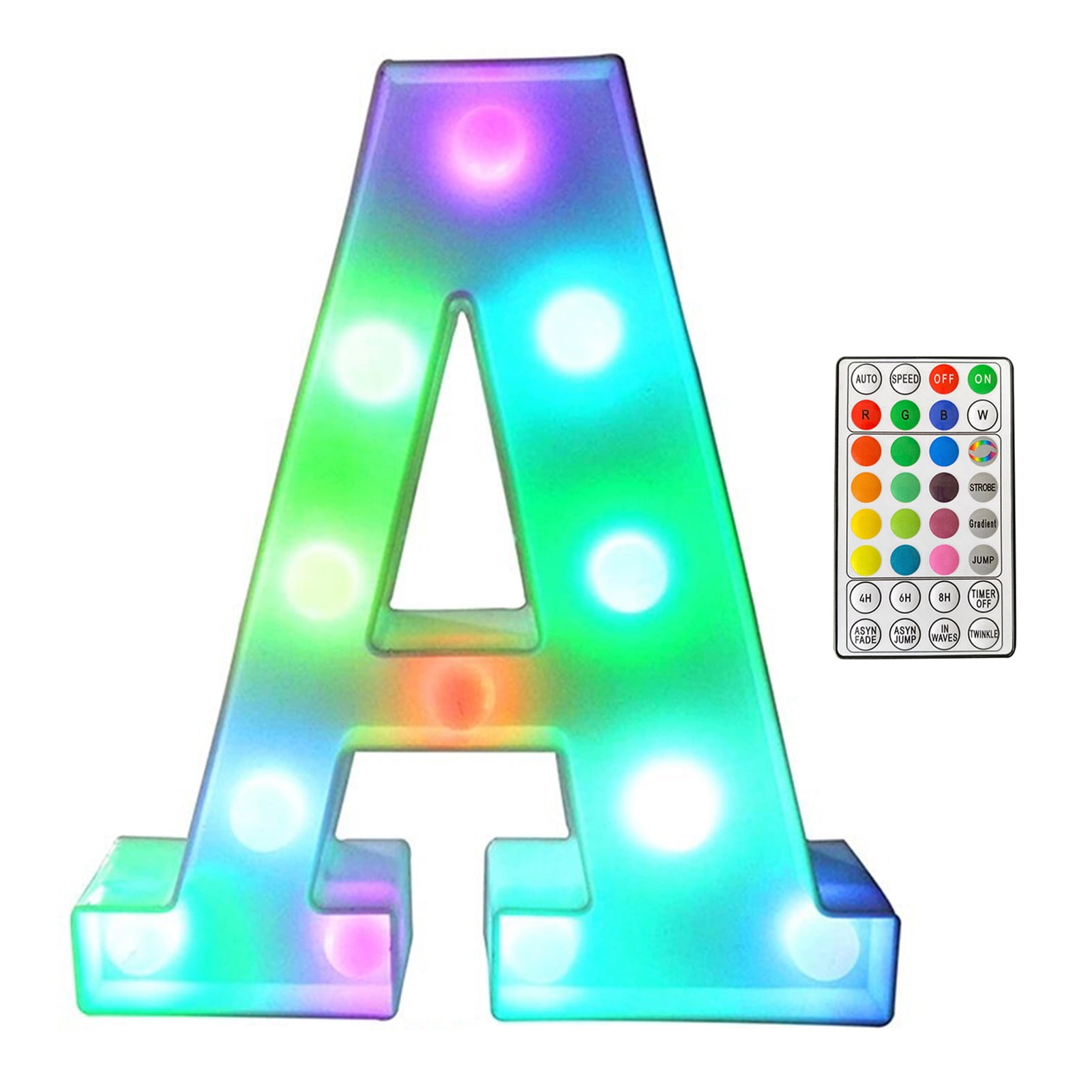 Warkul Colourful LED Letter Lights with Remote - 4 Flashing Modes, Easy ...