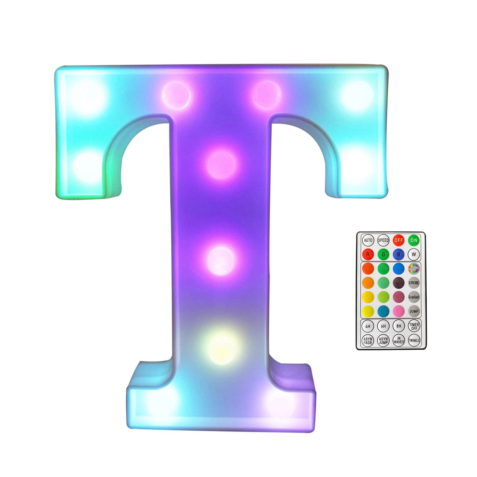 Warkul Colourful LED Letter Lights with Remote - 4 Flashing Modes, Easy ...