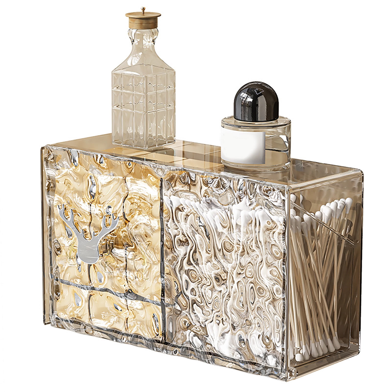 Warkul Cotton Pad Storage Box Wall-Mounted Swab Storage Holder ...