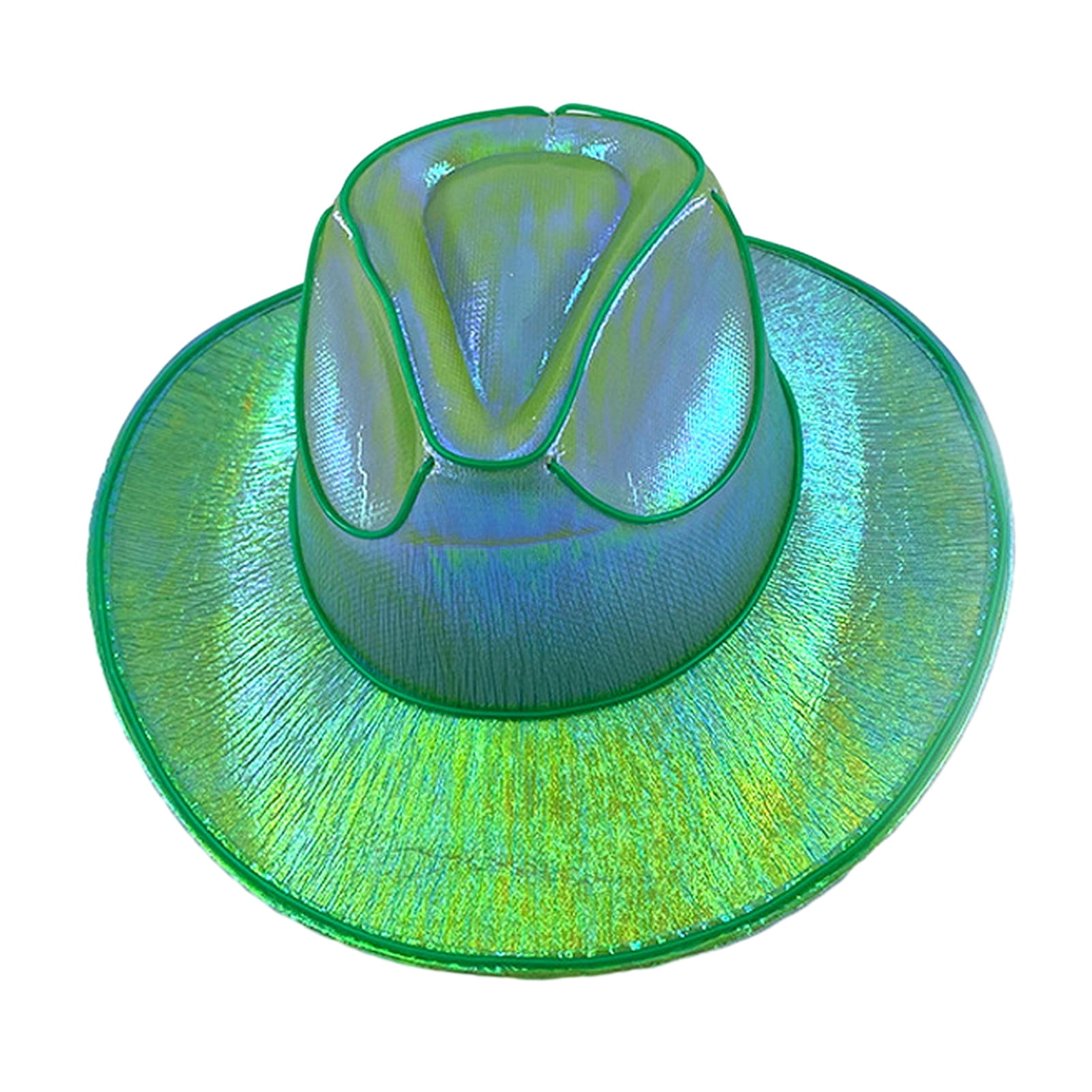 Warkul Cowgirl Hat Wireless Disco Luminous Colorful LED Glowing Light ...