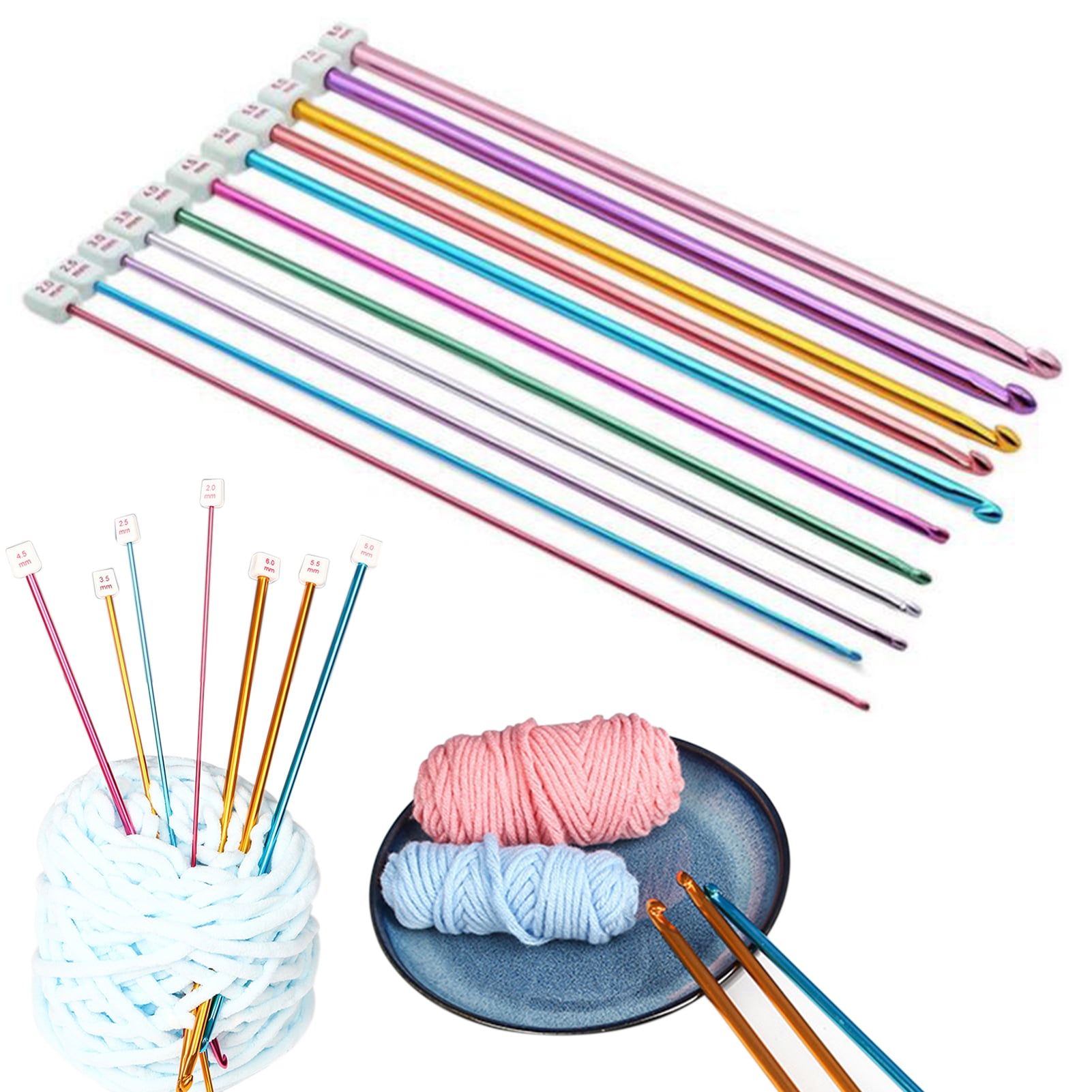 Warkul Crochet Tool Kit Knitting Accessories - 11Pcs Crochet Hooks and ...