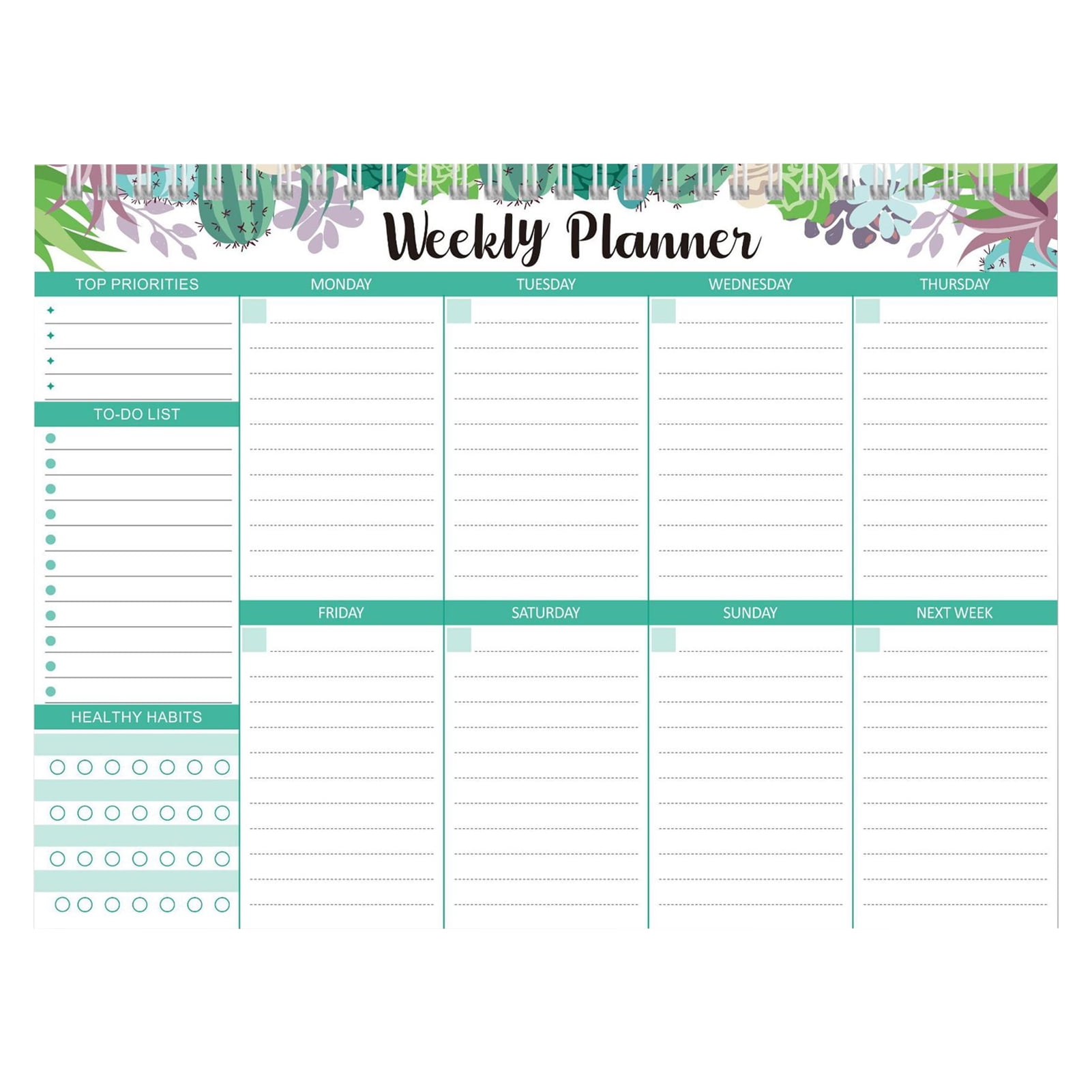 Warkul Daily Planner Coil Design Weekly Planner Notepad Appointments ...