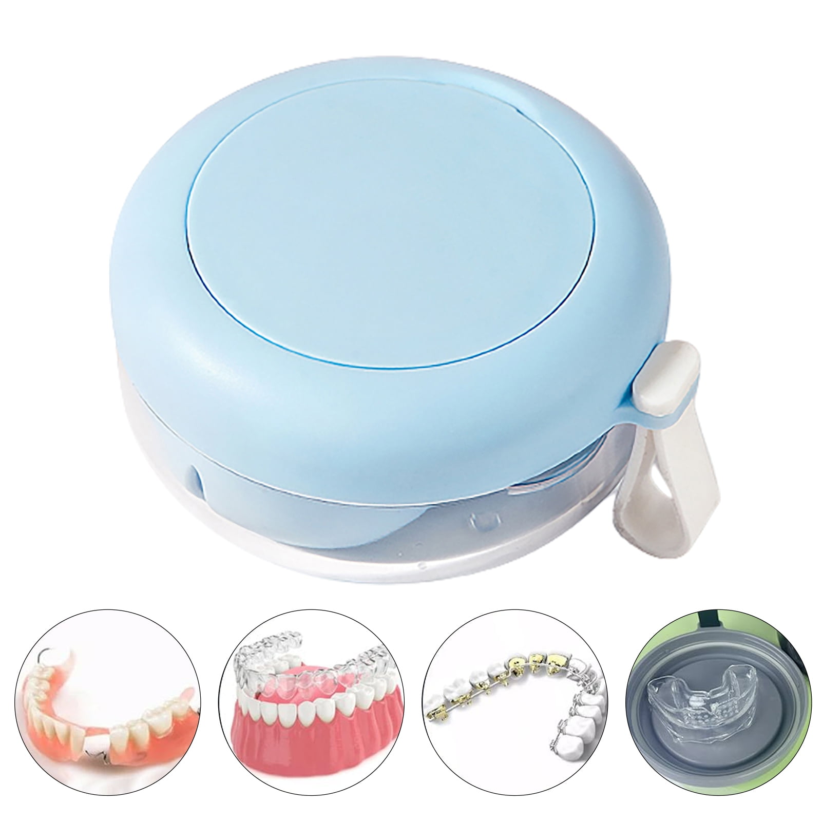 Warkul Denture Case, Portable Leak Proof Denture Bath Case Cup with ...