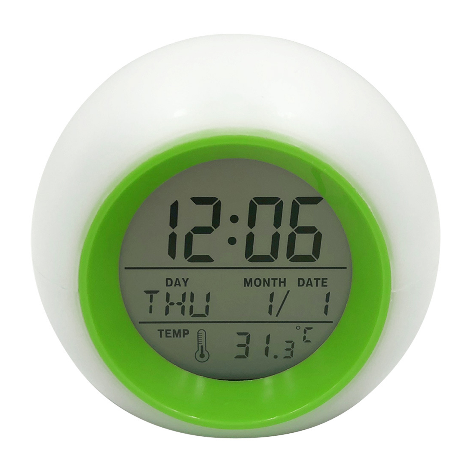 Warkul Digital Alarm Clock with Colorful Light Temperature Detect ...