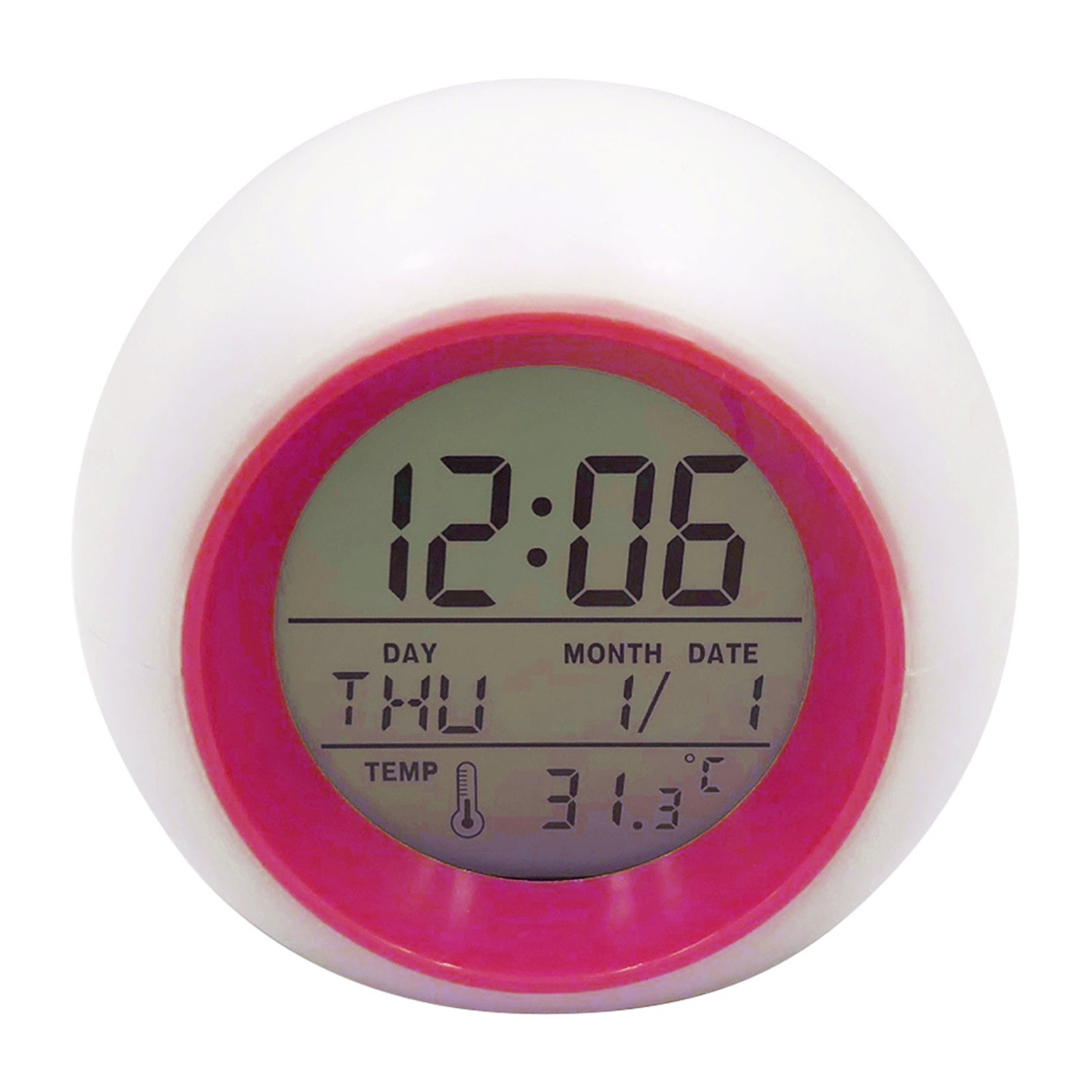 Warkul Digital Alarm Clock with Colorful Light Temperature Detect ...