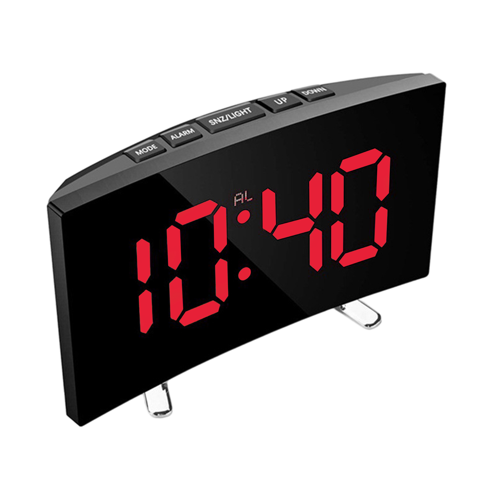 Warkul Electronic Clock LED Curved Screen Digital Alarm Clock Sleek ...