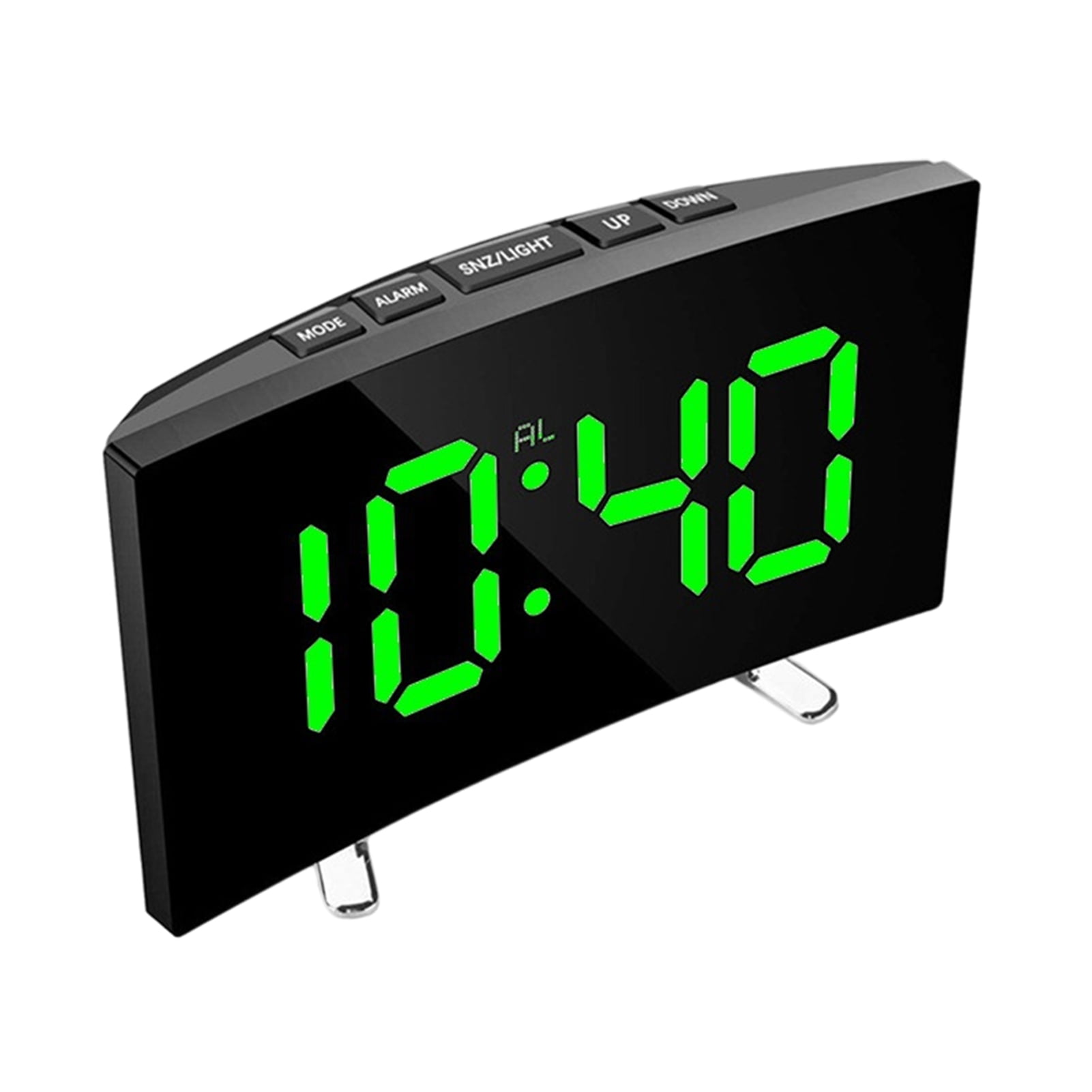 Warkul Electronic Clock LED Curved Screen Digital Alarm Clock Sleek ...