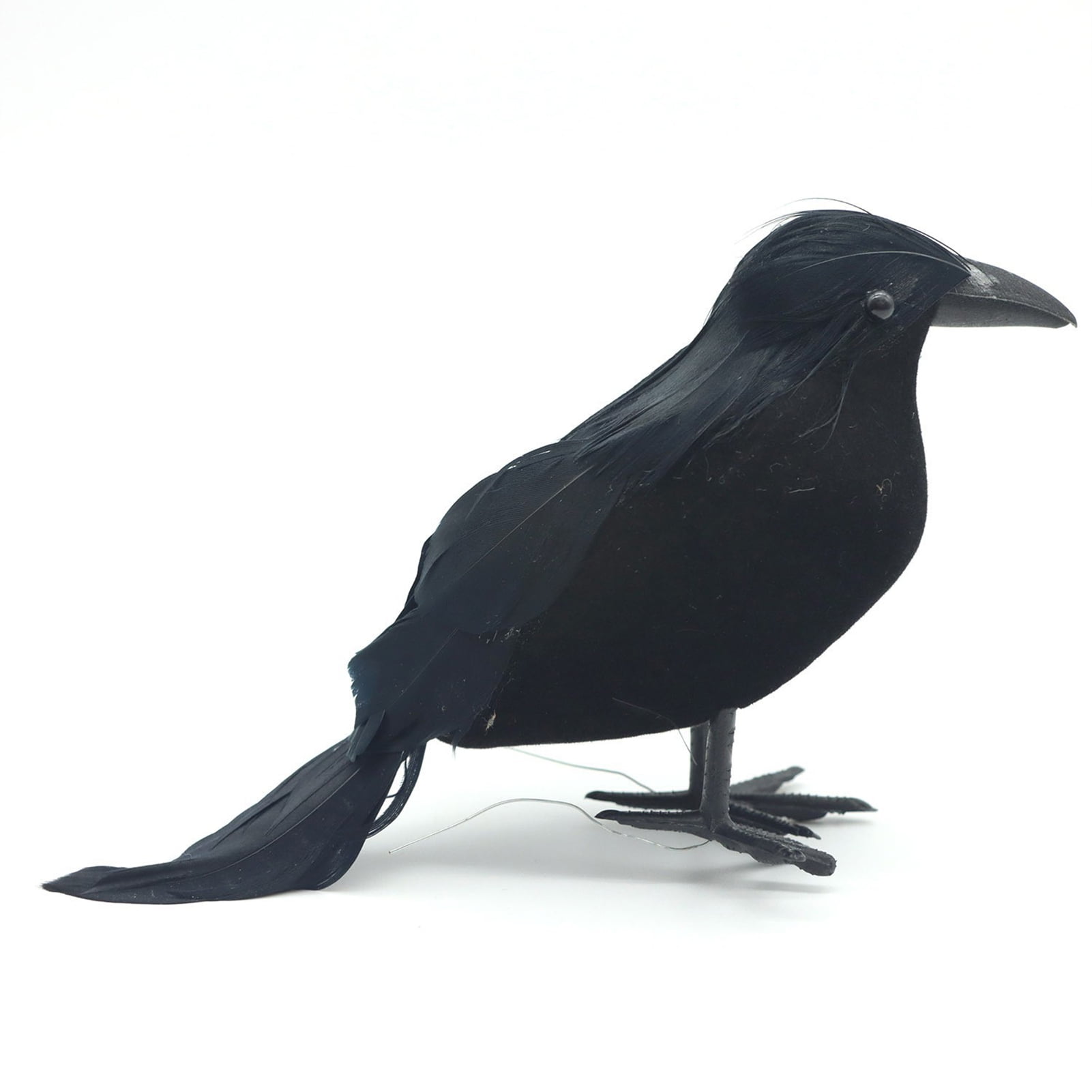 Warkul Feathered Crow Statue Handmade Realistic Looking Foam Fake Crow ...