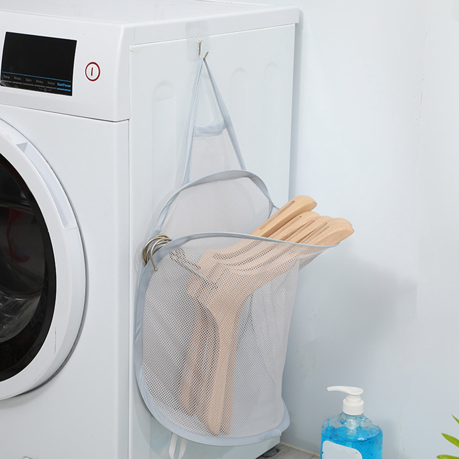 Warkul Hanging Laundry Hamper Bag, Portable Laundry Bag, Foldable Mesh ...