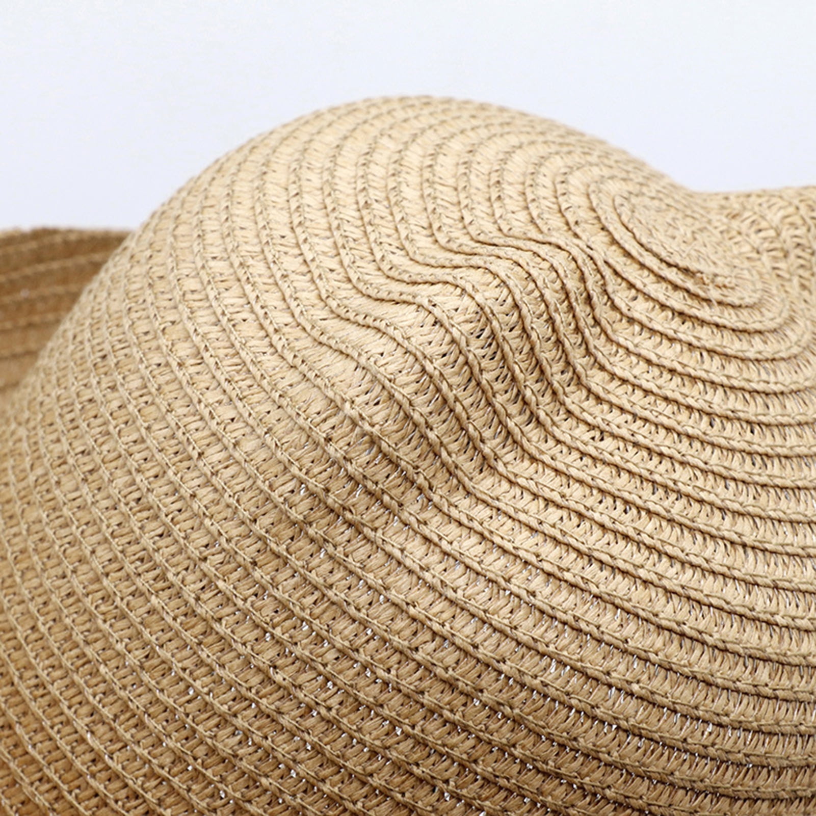 Warkul Hemming Brim Edge Curl Foldable Straw Hat Baby Cat Ear Decor ...