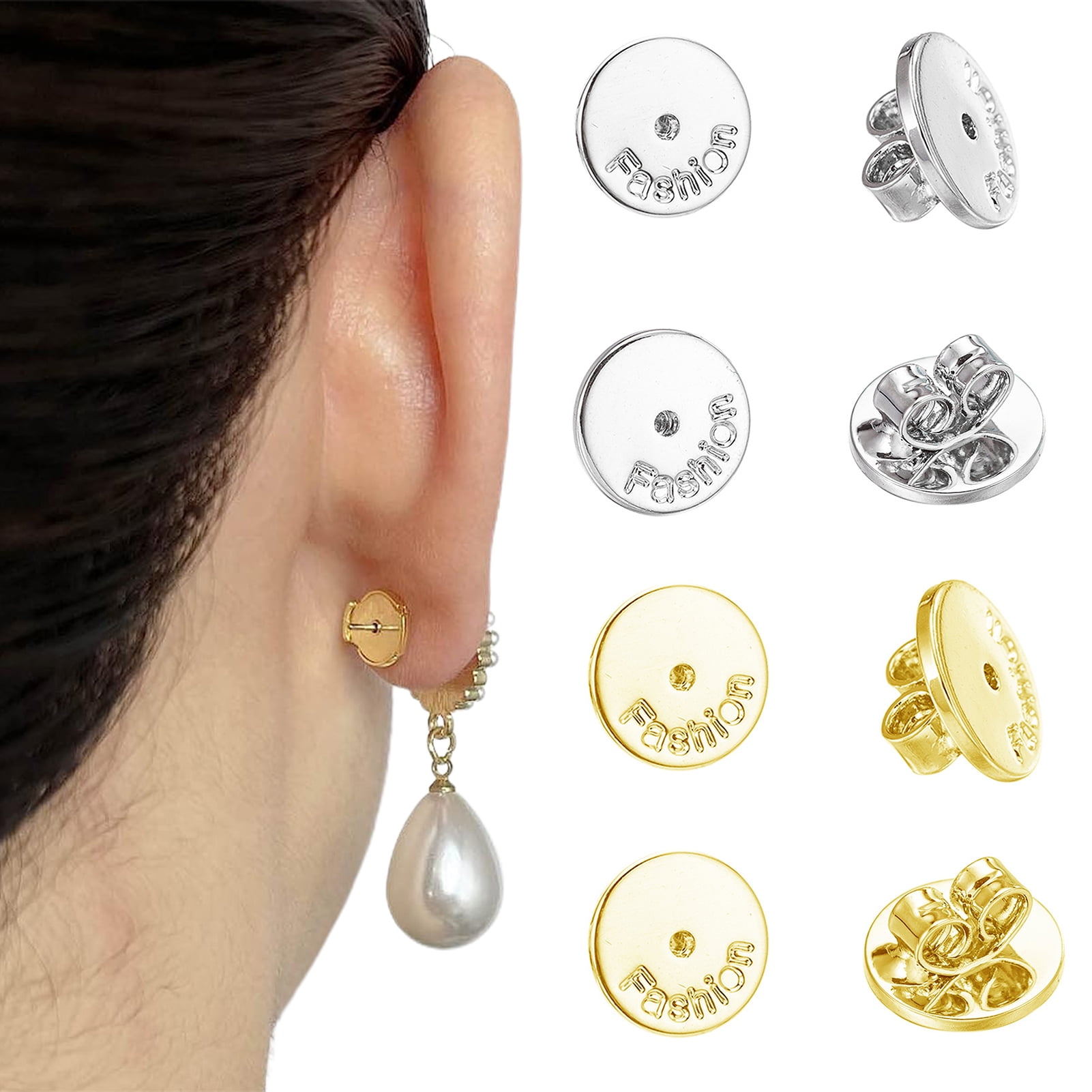 Warkul Hypoallergenic Earring Backs - 2 Pairs Secure Locking Earring ...