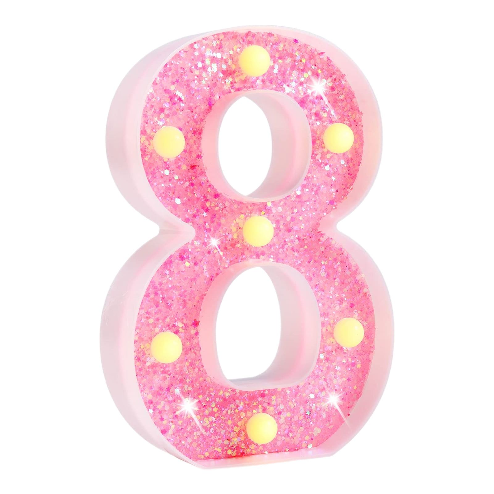 Warkul LED Digital Numbers Sign Night Light - Battery Powered Warm ...