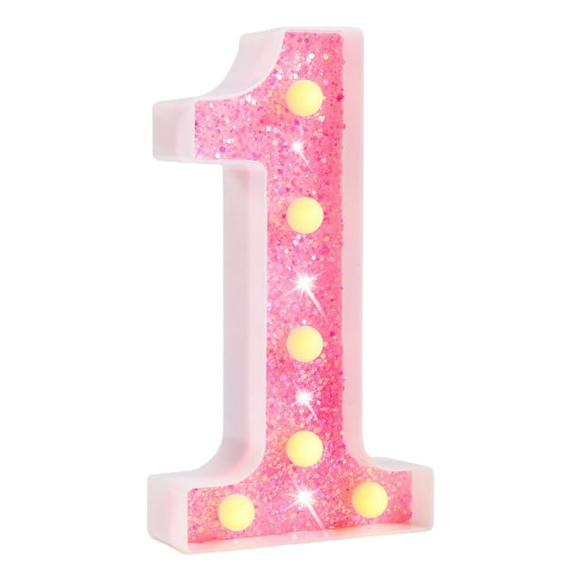 Warkul LED Digital Numbers Sign Night Light - Battery Powered Warm ...