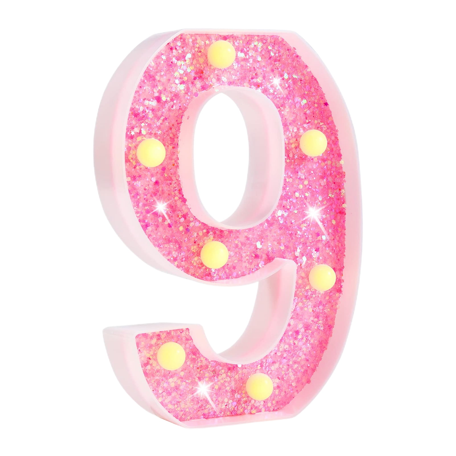 Warkul LED Digital Numbers Sign Night Light - Battery Powered Warm ...