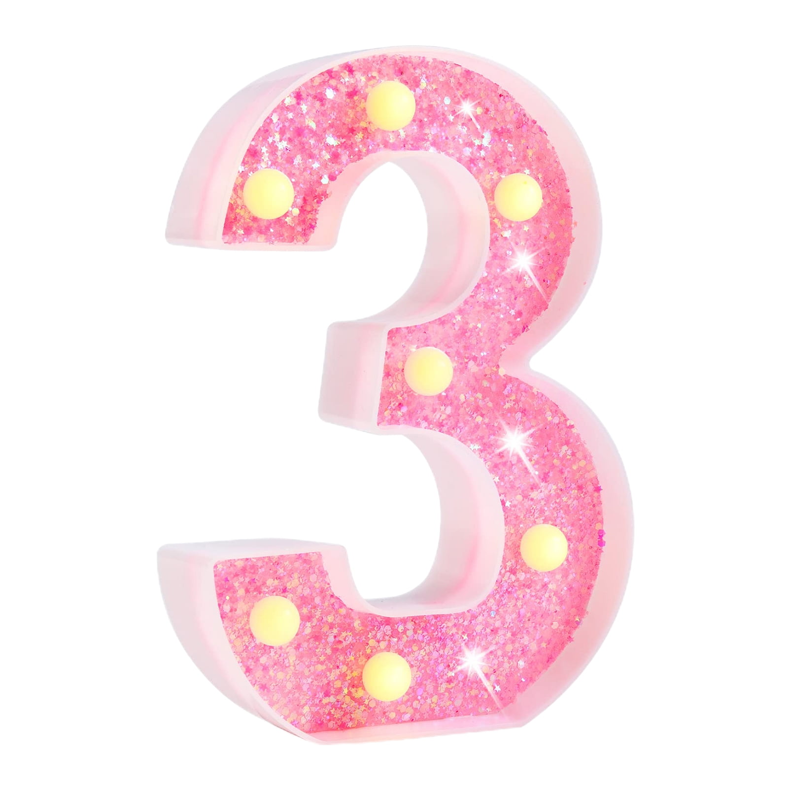 Warkul LED Digital Numbers Sign Night Light - Battery Powered Warm ...