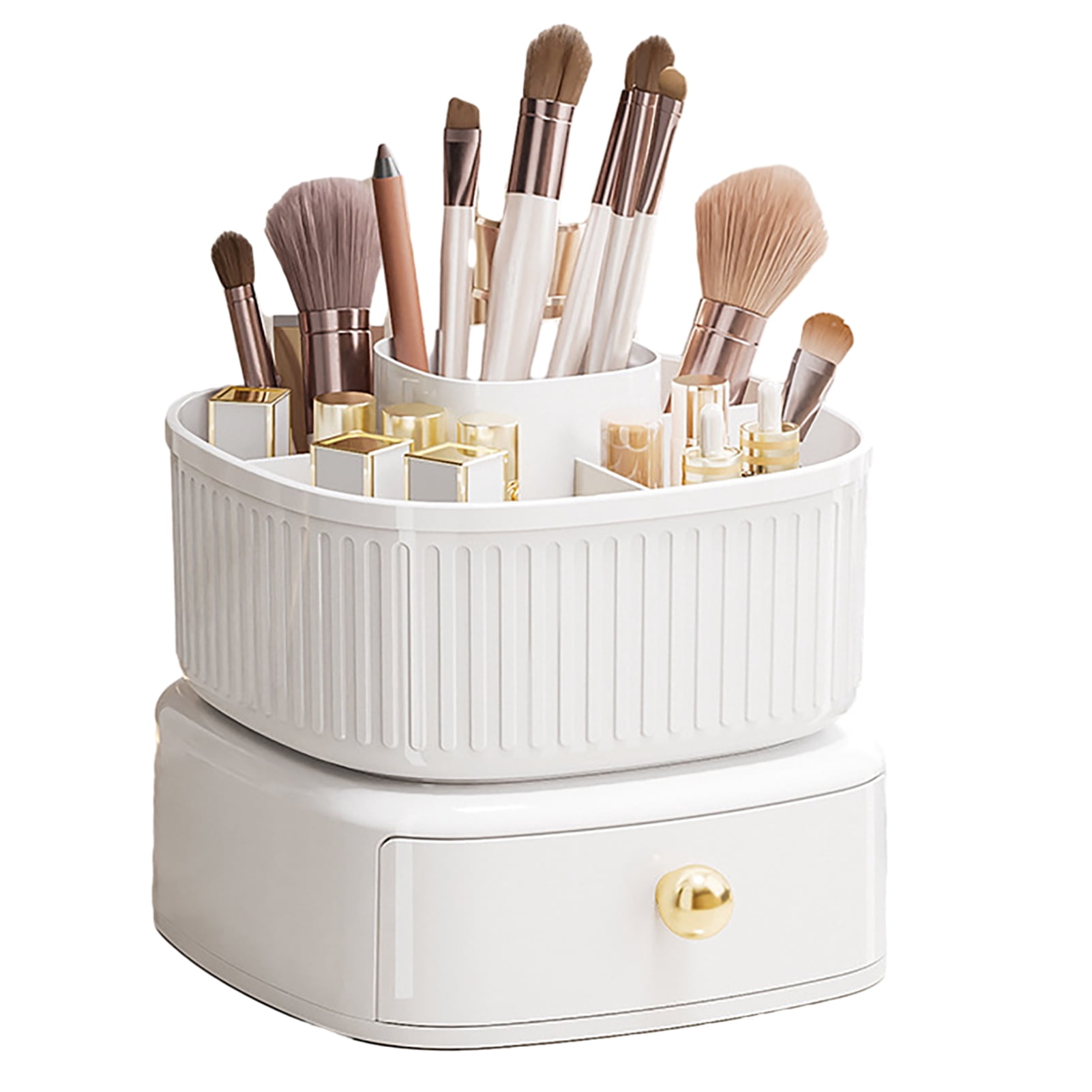 Warkul Makeup Organizer with Drawer 360 Degree Rotating Multi ...