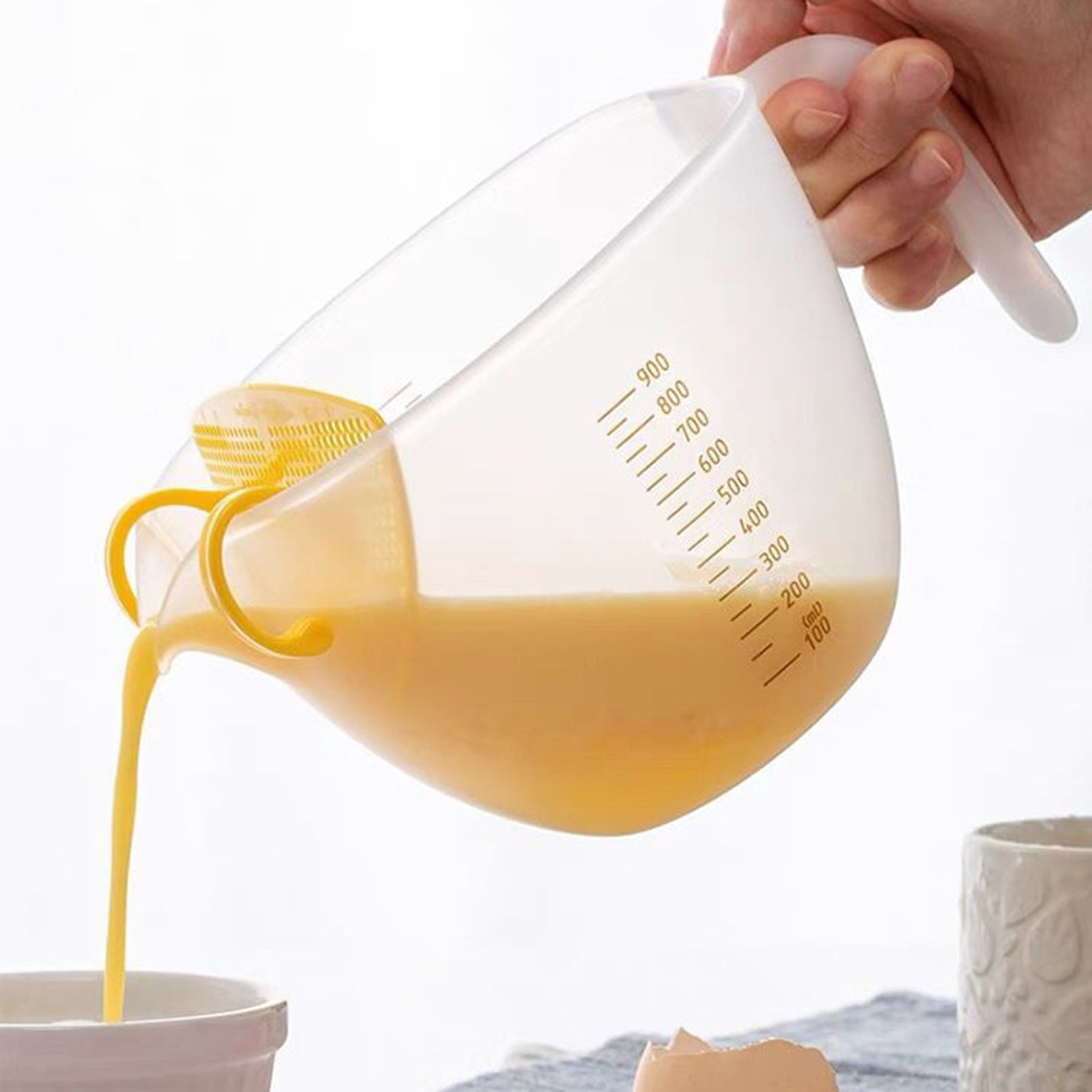 Warkul Measuring Cup, 1L Egg Liquid Measuring Cup Removable Filter ...
