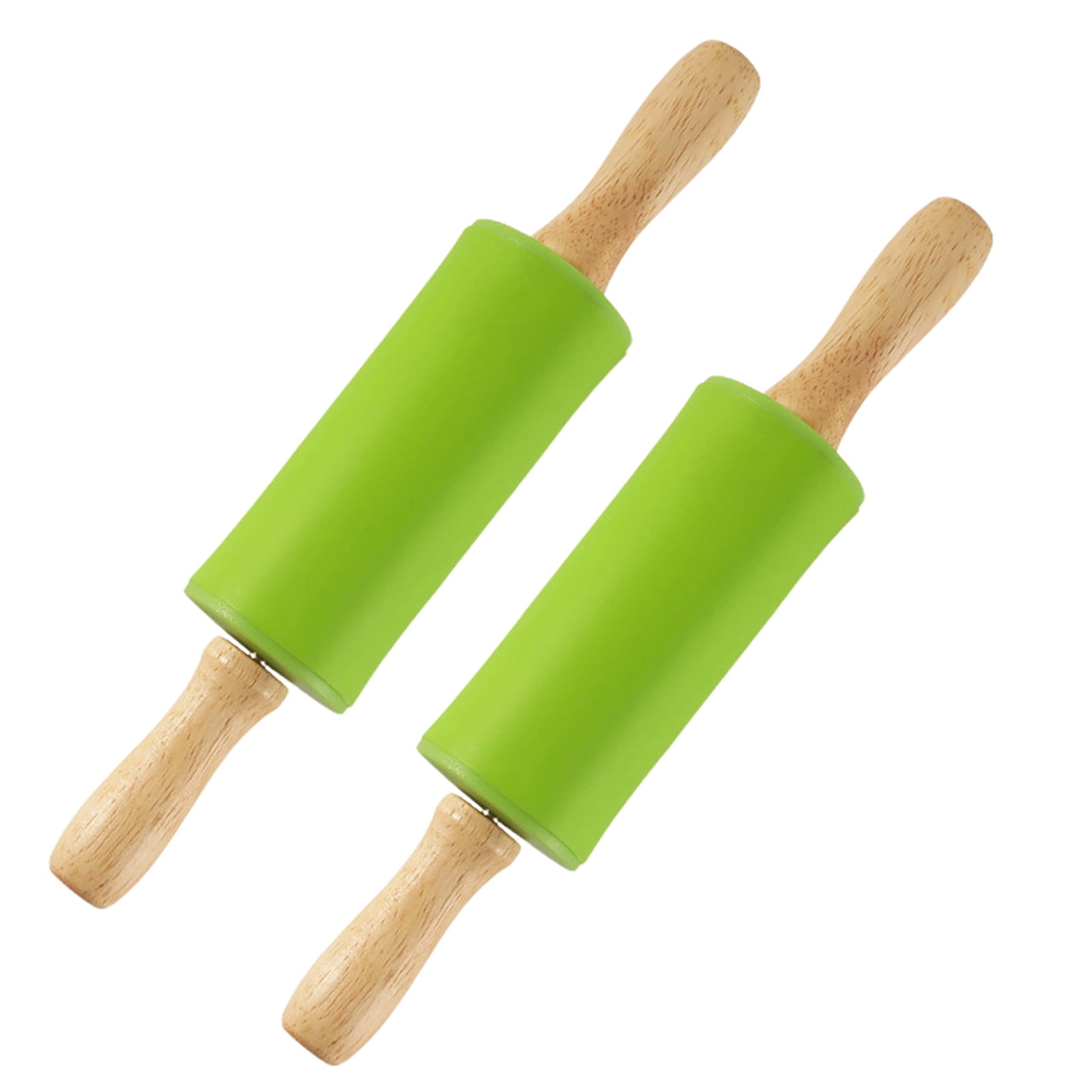 Warkul Mini Silicone Rolling Pin for Kids, Non-Stick Wooden Handle ...
