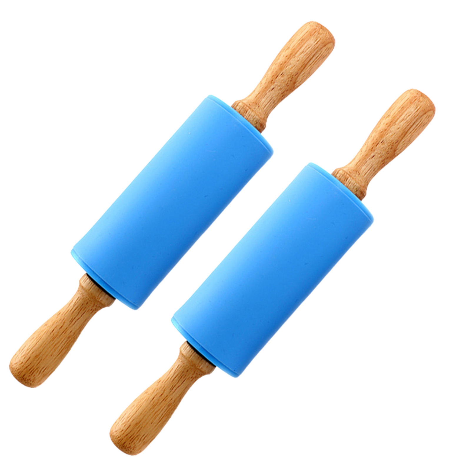 Warkul Mini Silicone Rolling Pin for Kids, Non-Stick Wooden Handle ...