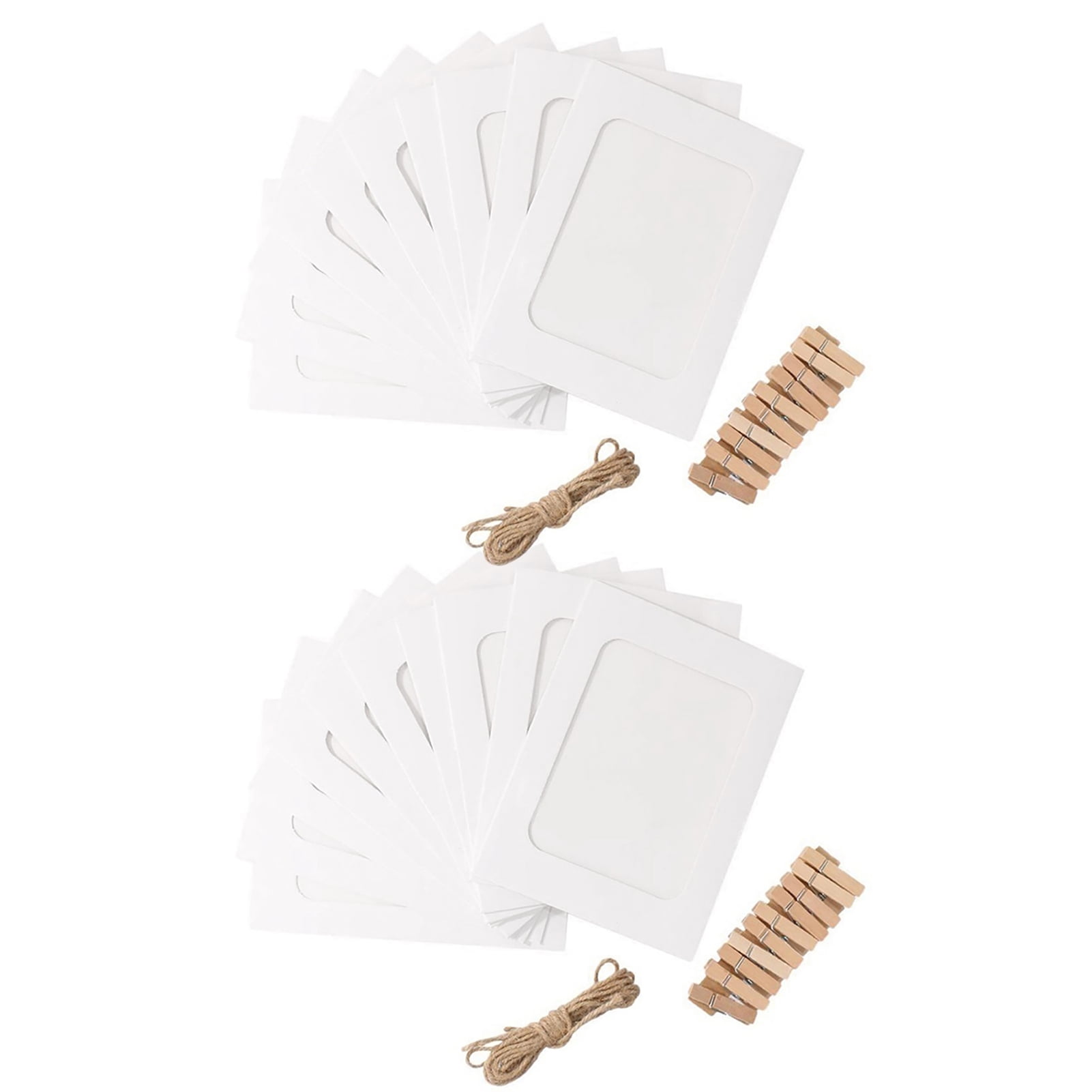 Warkul Paper Photo Frame with Mini Wooden Clips Jute Strings Easy ...