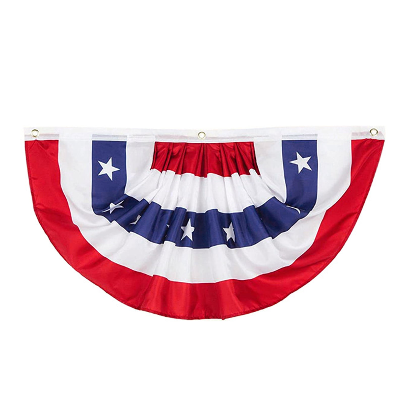 Warkul Patriotic Home Decor American Pleated Fan Flag Single-Sided Logo ...