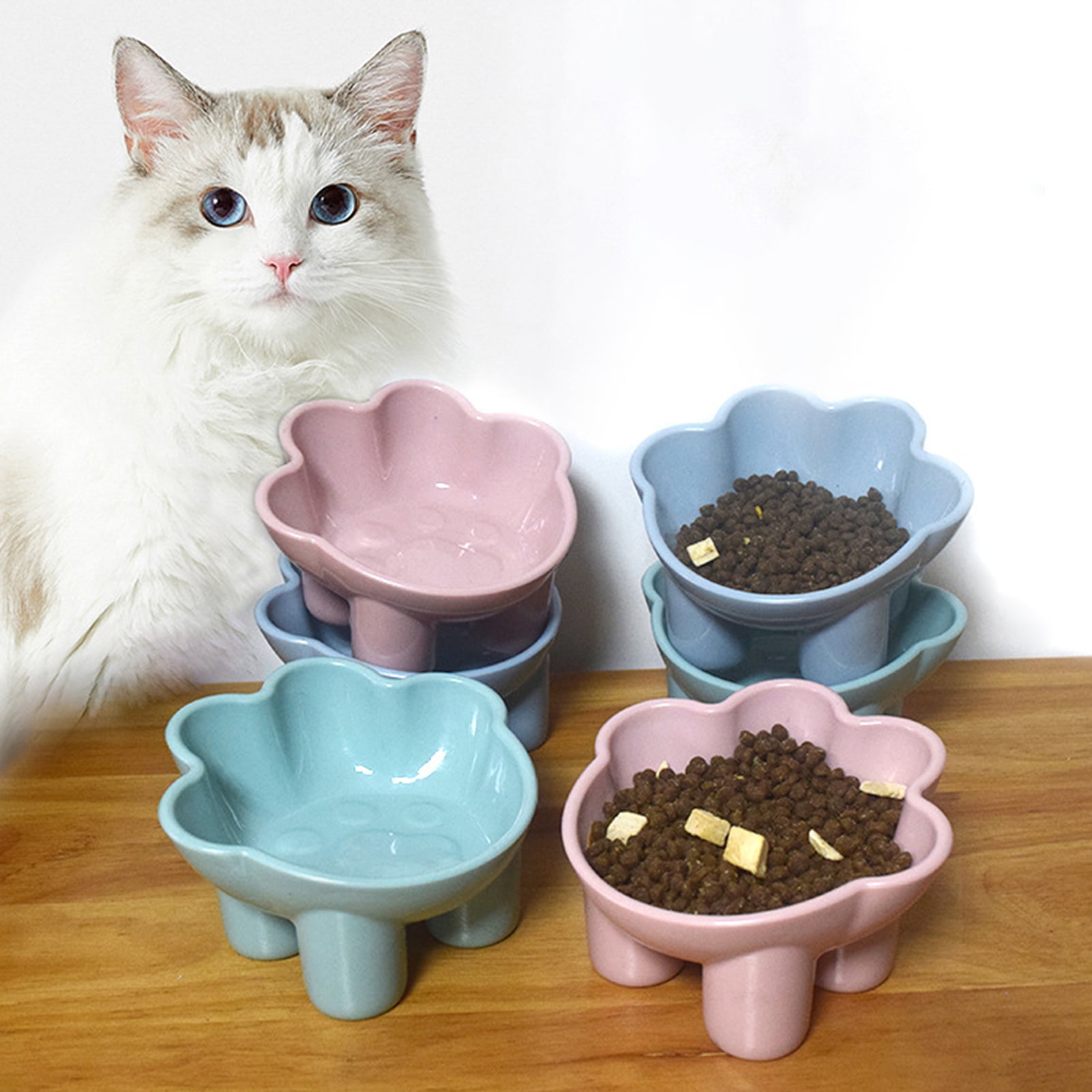 Warkul Pet Bowl Heighten High Legs Safe Food Grade No Odor Smooth Edge ...