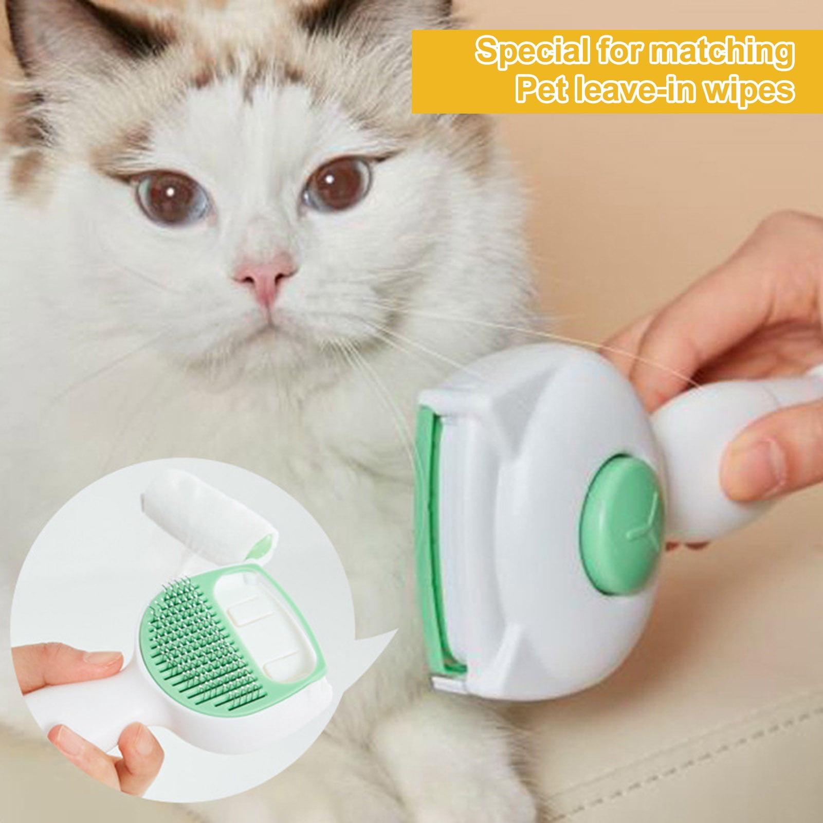 Warkul Pet Hair Cleaner Brush Self-Cleaning Hair Removal One Button ...