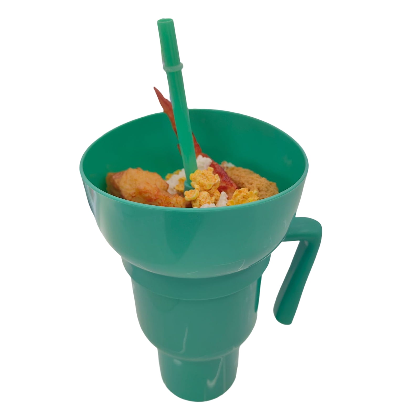 Warkul Popcorn Drink Cup Stadium Tumbler with Snack Bowl with Straw ...