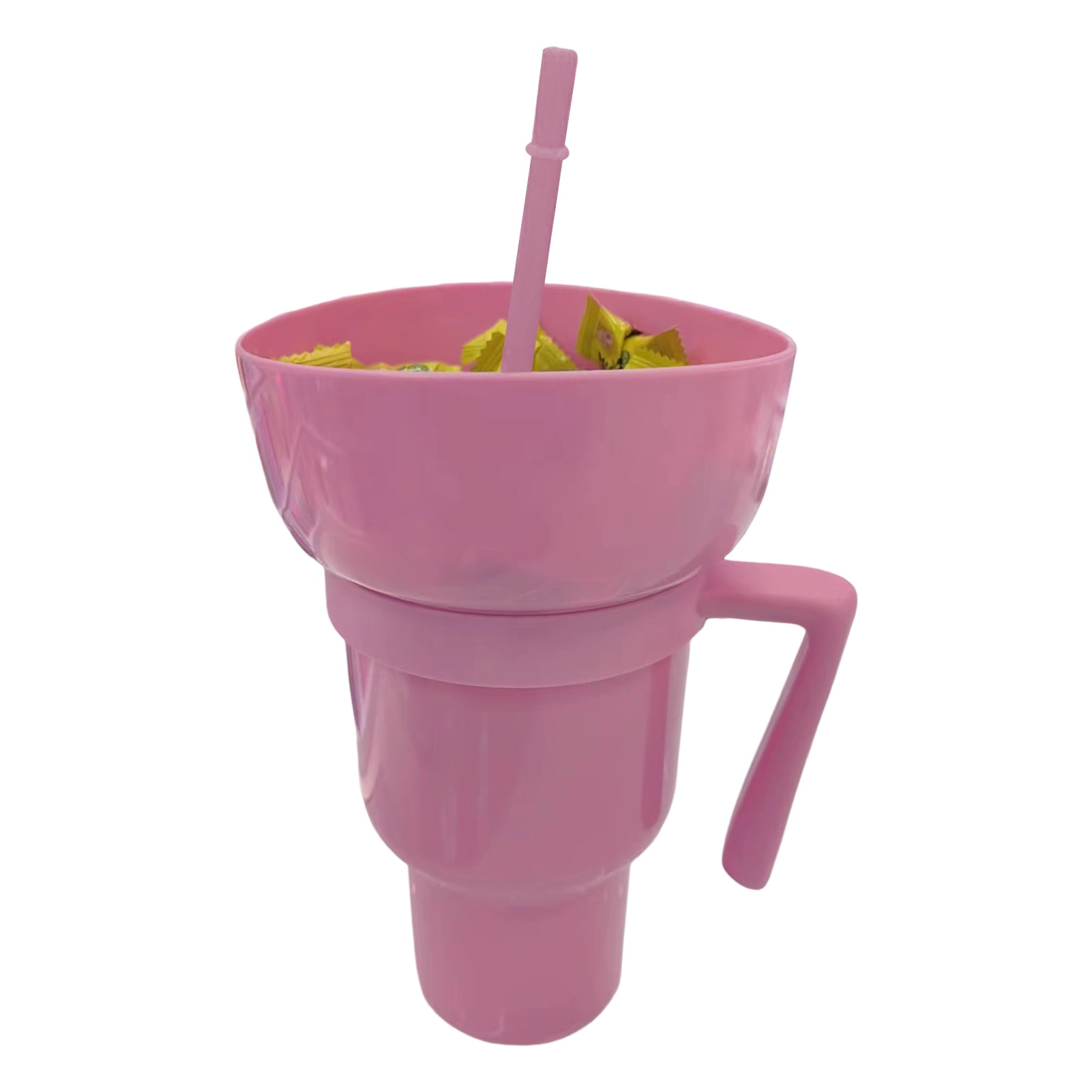 Warkul Popcorn Drink Cup Stadium Tumbler with Snack Bowl with Straw ...