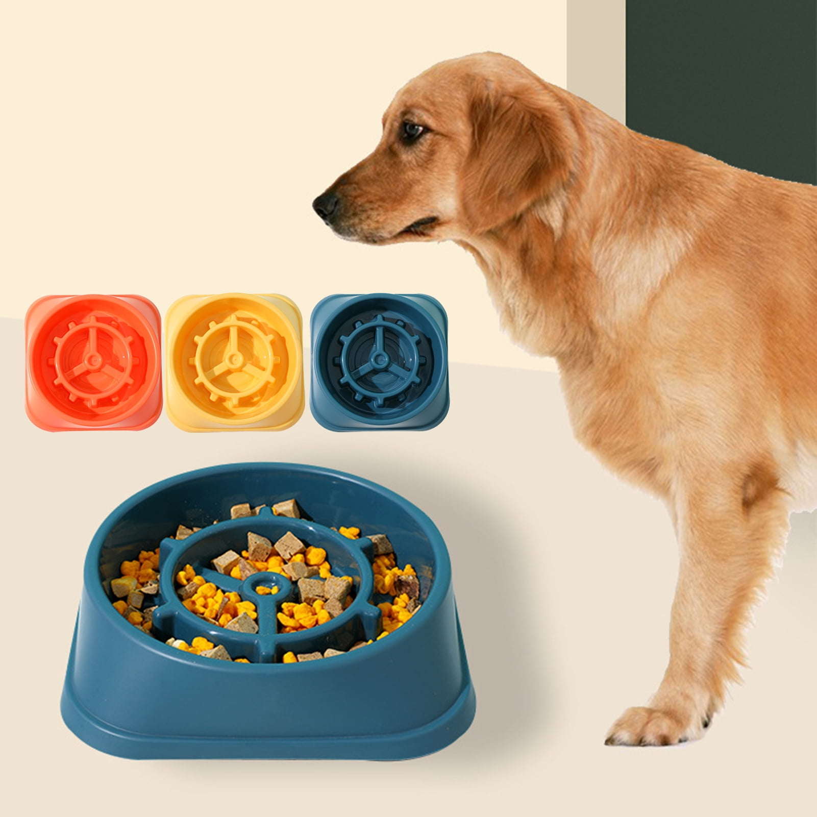 Warkul Slow Dog Bowls Feeder, Dog Bowl Slow Eat Column Harmless Corner ...