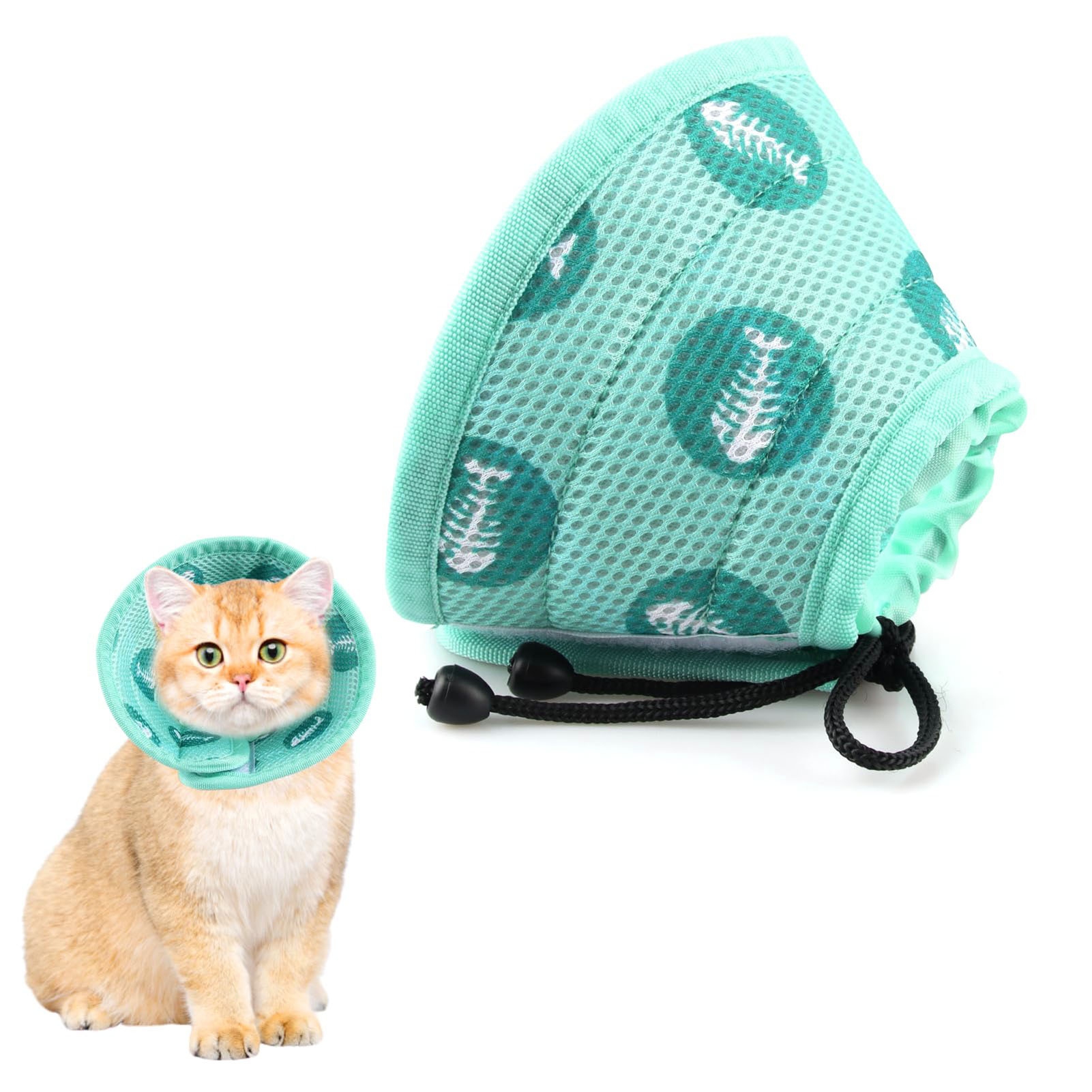 Warkul Soft Cat Recovery Collar, Breathable Mesh Cloth Anti-licking ...
