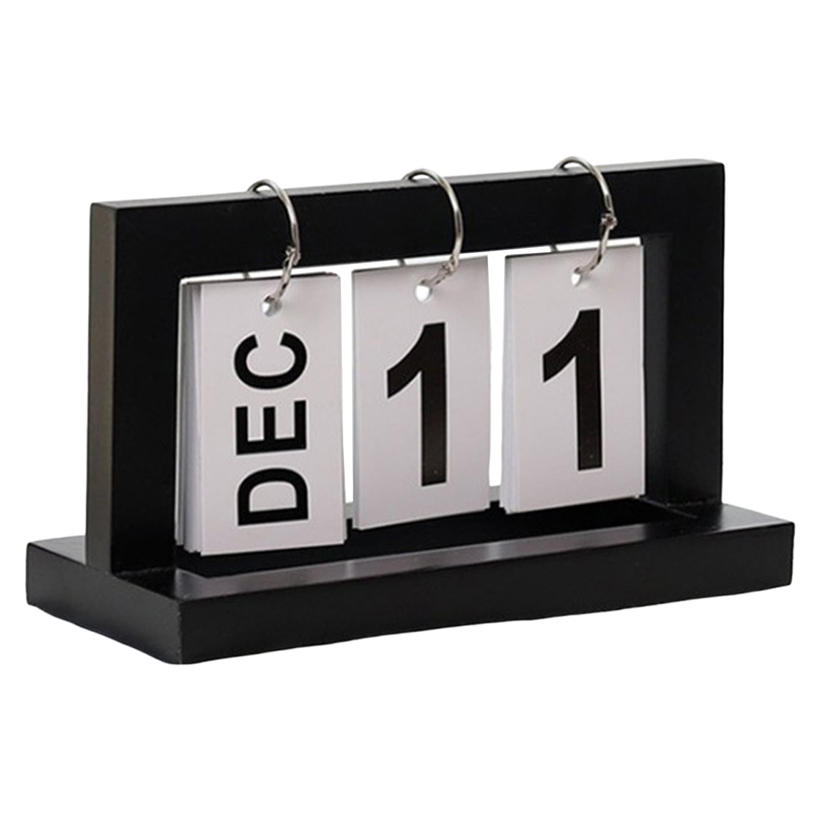Warkul Solid Wood Desktop Calendar with Metal Iron Ring - Rust ...