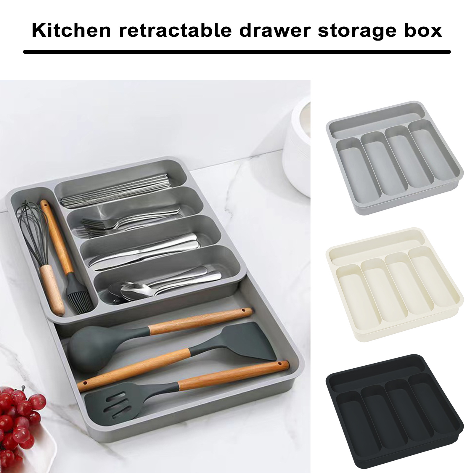Warkul Storage Holder Expandable Tableware Organizer Compartment Non ...