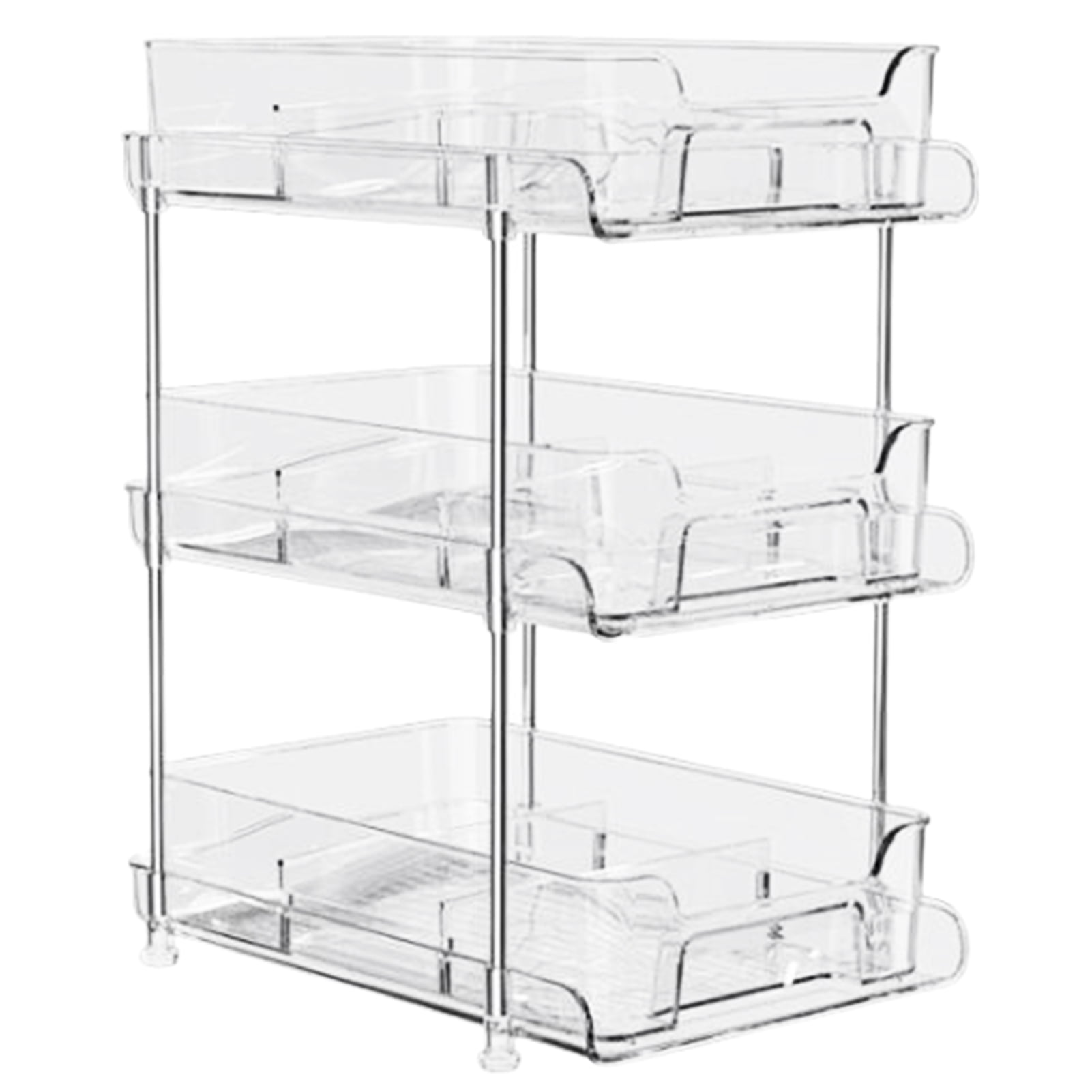 Warkul Storage Rack Clear Slide-Out Organizer Tray Multi-Purpose ...